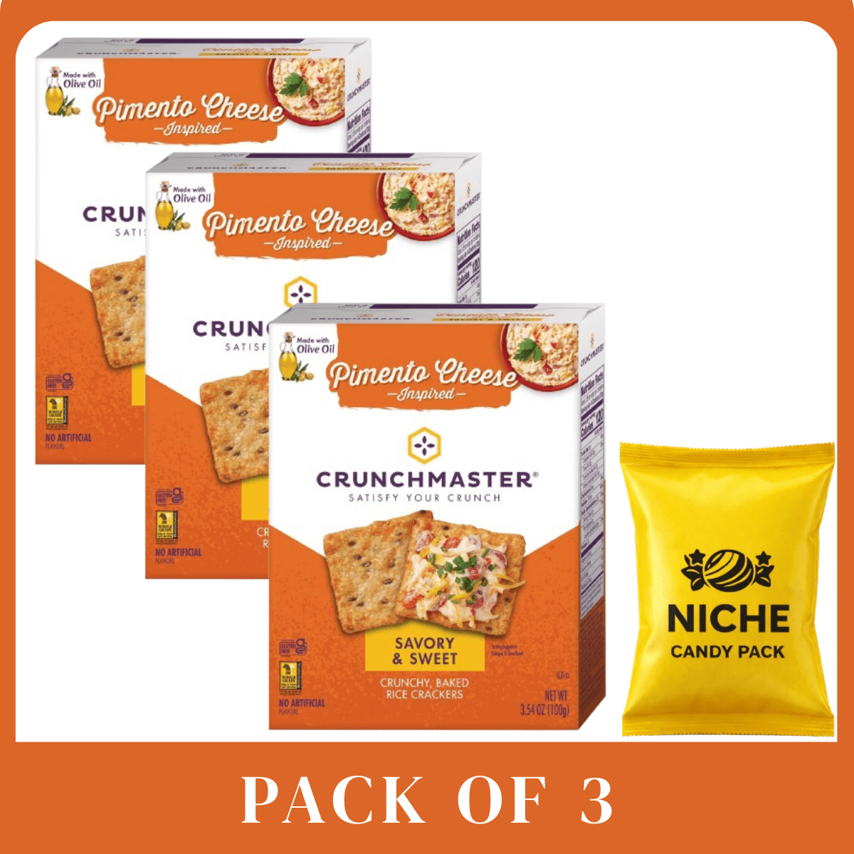 Crunchmaster Multi-Grain Pimento Cheese Crackers - 3.54oz-3 pack-with ...