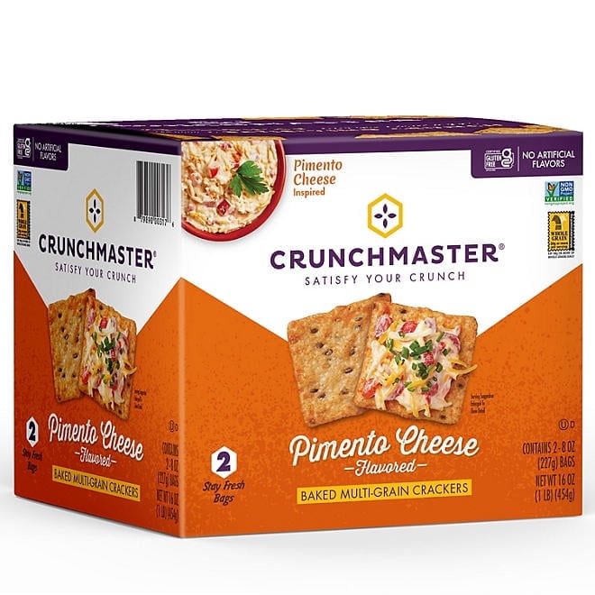 Crunchmaster Pimento Cheese Crackers, Gluten-Free, 8 oz, 2-Pack ...