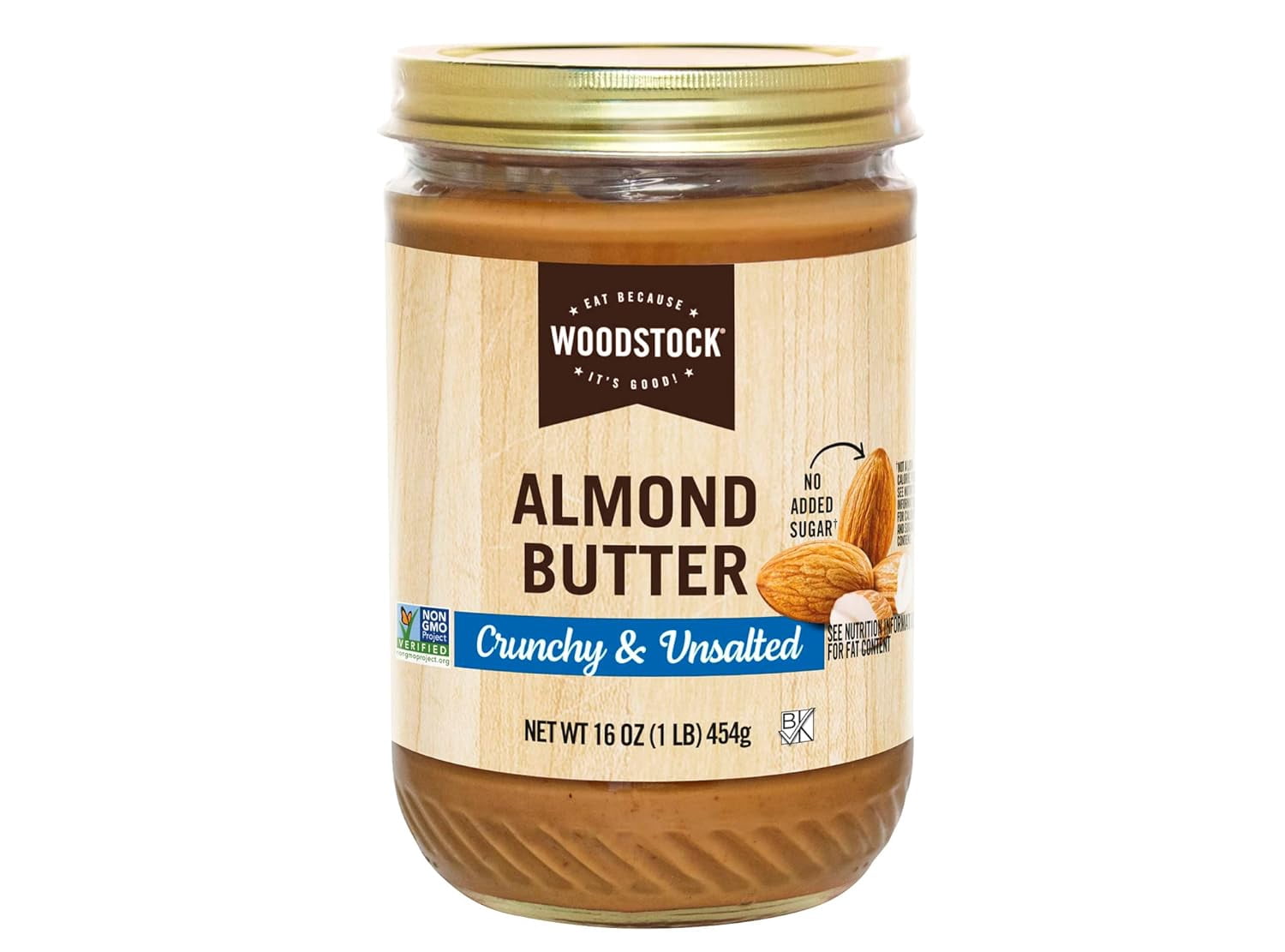 Crunchy Almond Butter, Unsalted, 16oz (Pack of 12) - Walmart.com