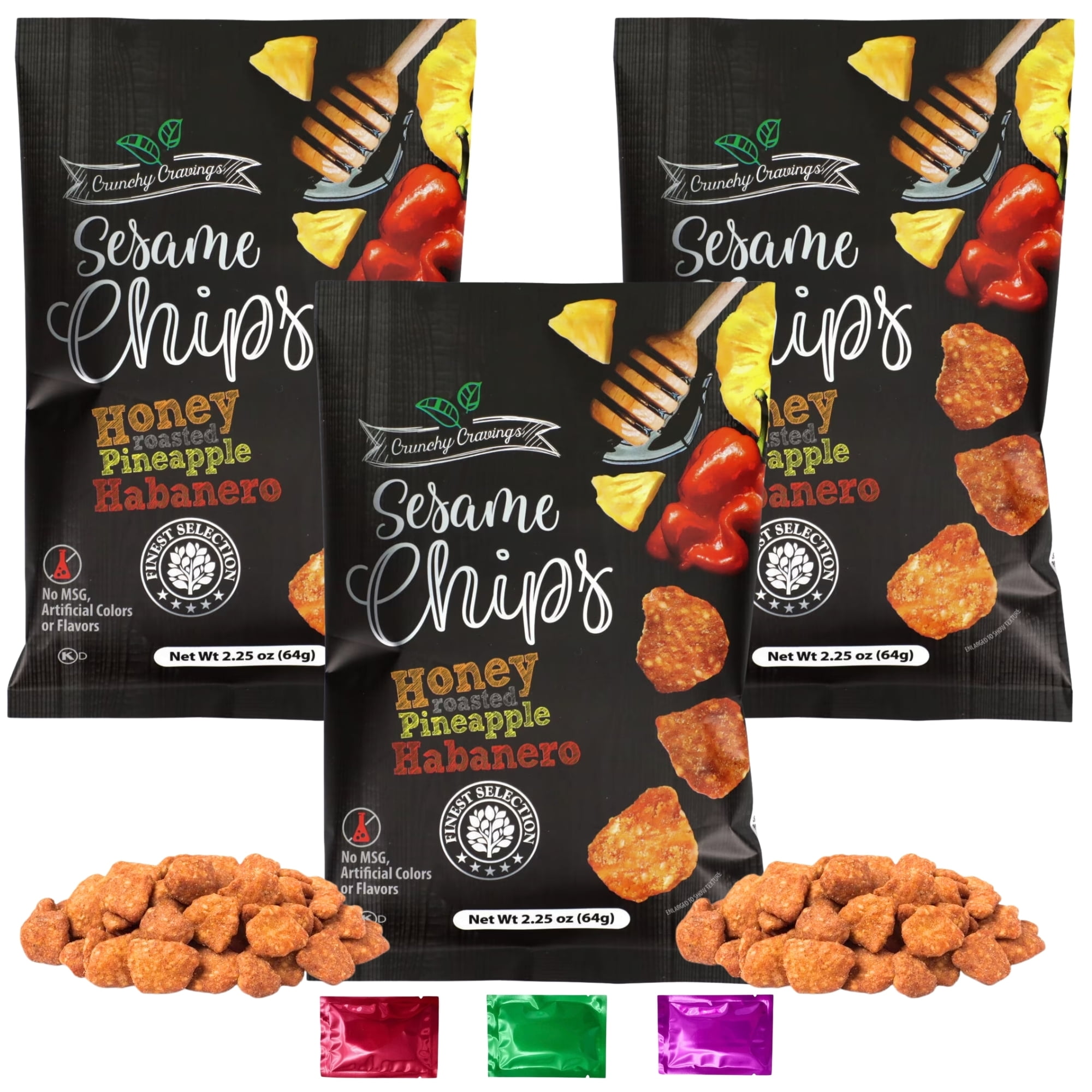Crunchy Cravings Honey Roasted Pineapple Habanero Sesame Chips, Crispy ...