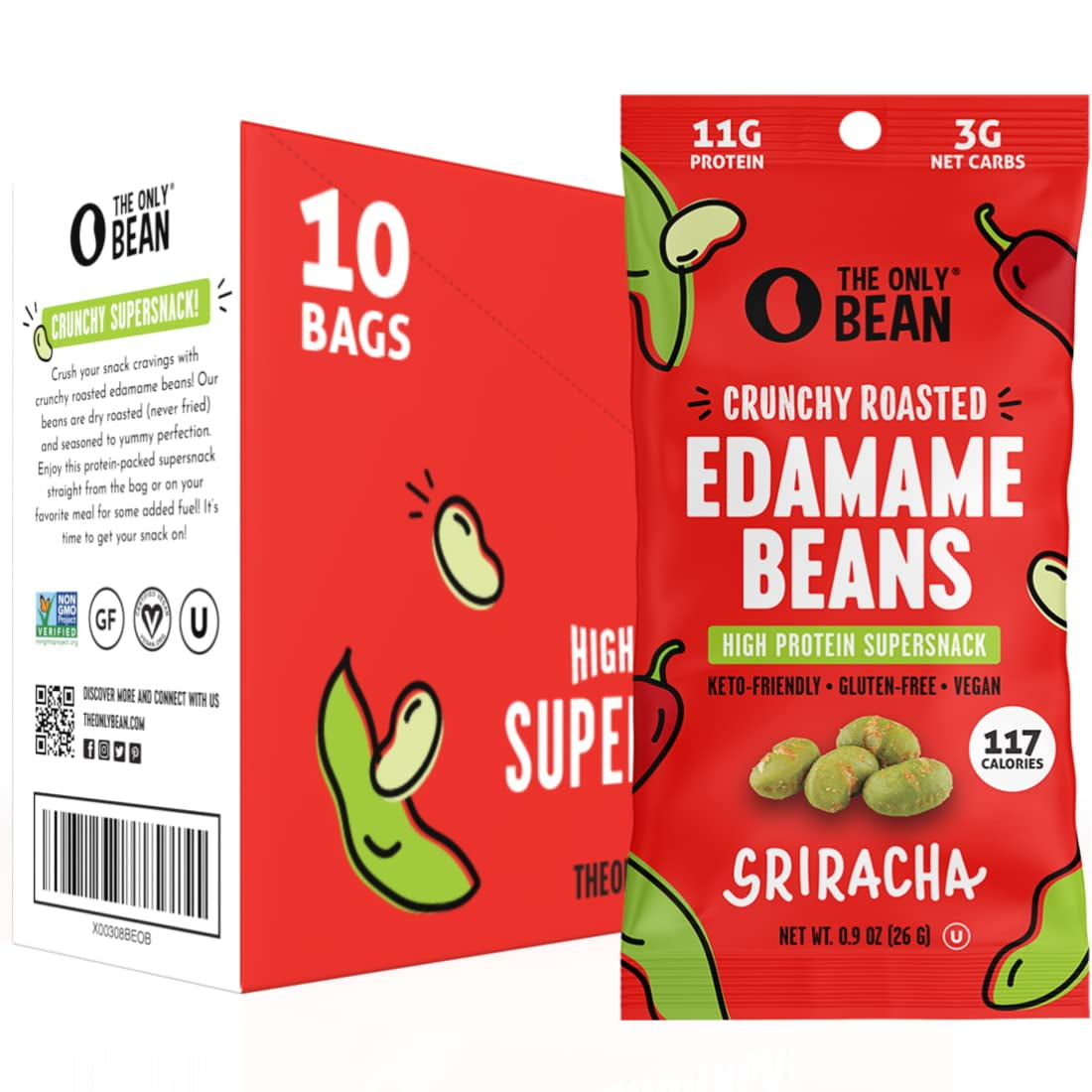Crunchy Dry Roasted Edamame Snacks (Sea Salt), Keto Snack Food, High ...