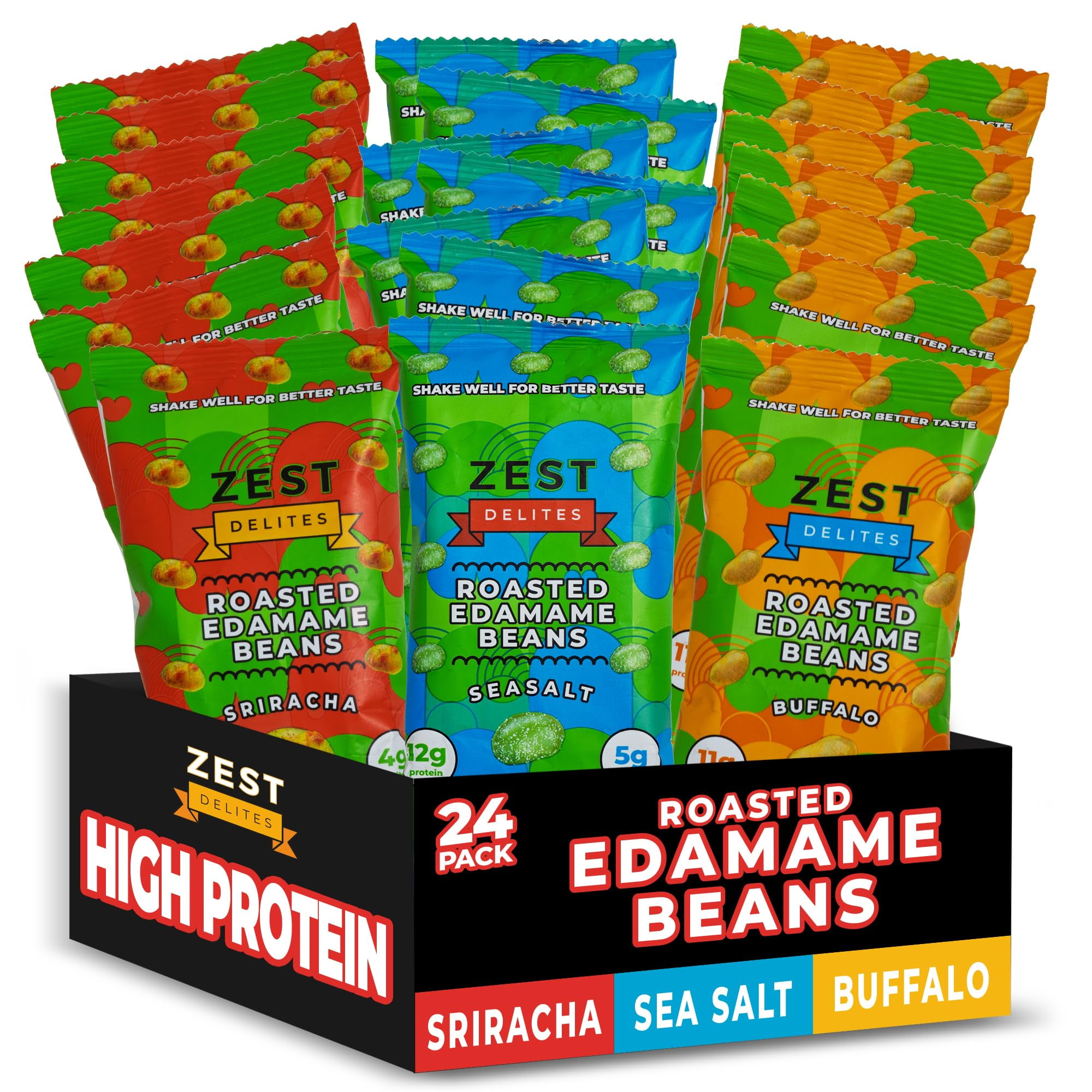 Crunchy Dry Roasted Edamame TGF4 Beans Snack by Zest Delites, Sea Salt ...