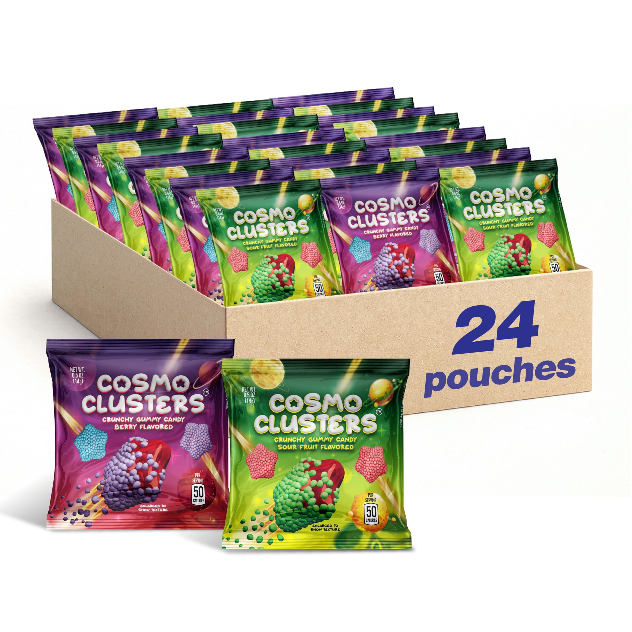 Crunchy Gummy Candy Mix BCF26 - 0.5 Ounce Pouch (24 Count) - Sour Fruit ...