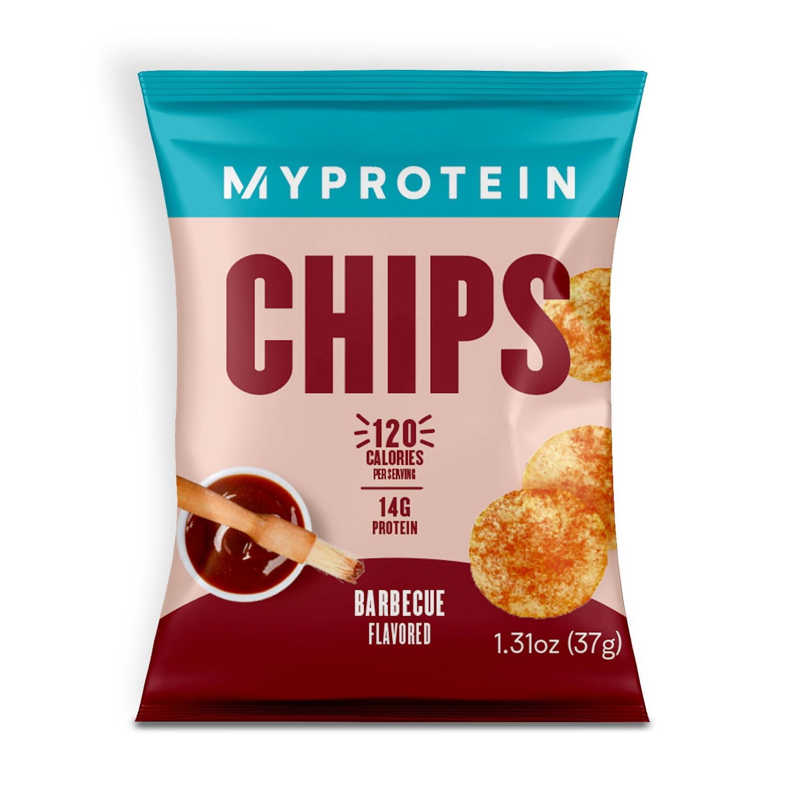 Crunchy Protein Chips Barbecue (6 X 37G Packs), 14G High Protein Snacks ...