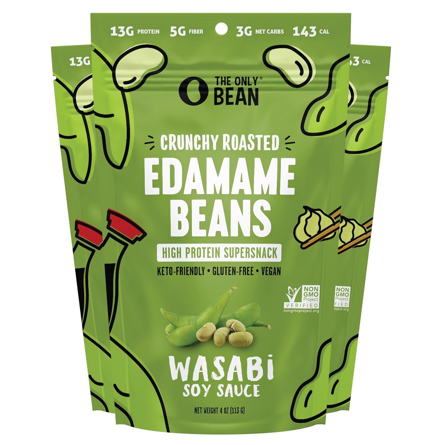 - Crunchy Roasted Edamame Beans (Sea Salt) - Keto Snacks (2g Net) - High Protein Healthy Snacks ...