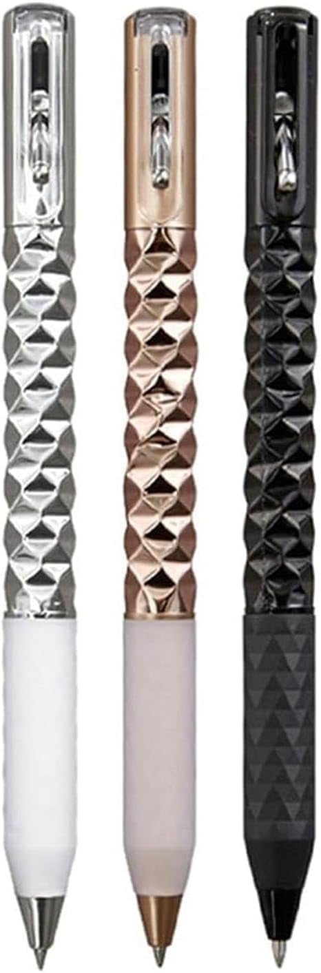 Crunchy Sensory Pen, Geometric Metal Crinkle Pen Fidget, Smooth Writing ...