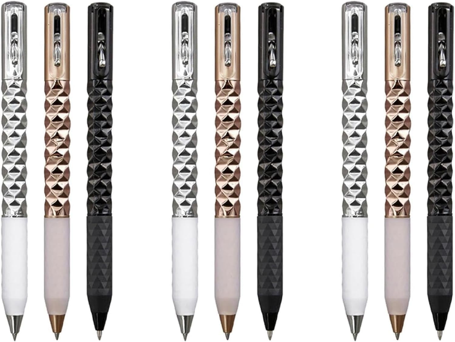 Crunchy Sensory Pen, Geometric Metal Crinkle Pen Fidget, Smooth Writing ...