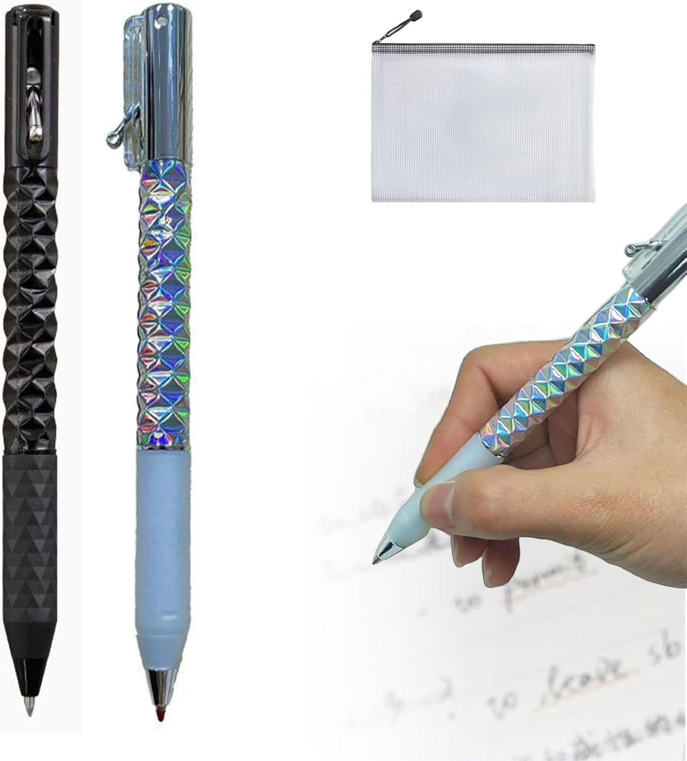 Crunchy Sensory Pen, Geometric Metal Crinkle Pen Fidget, Stress Relief ...