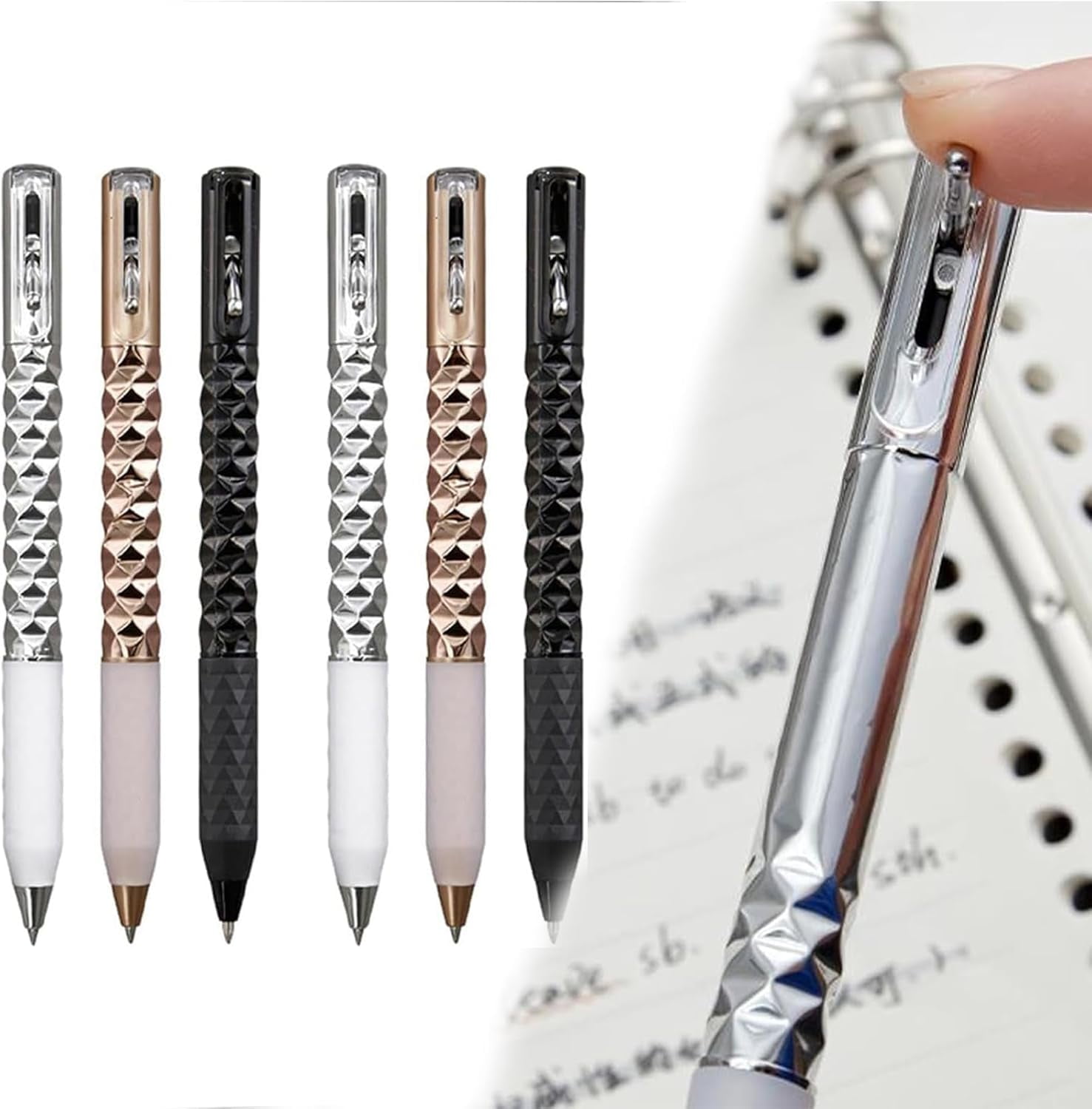 Crunchy Sensory Pen, with Crinkle Design,Geometric Metal Crinkle Pen ...