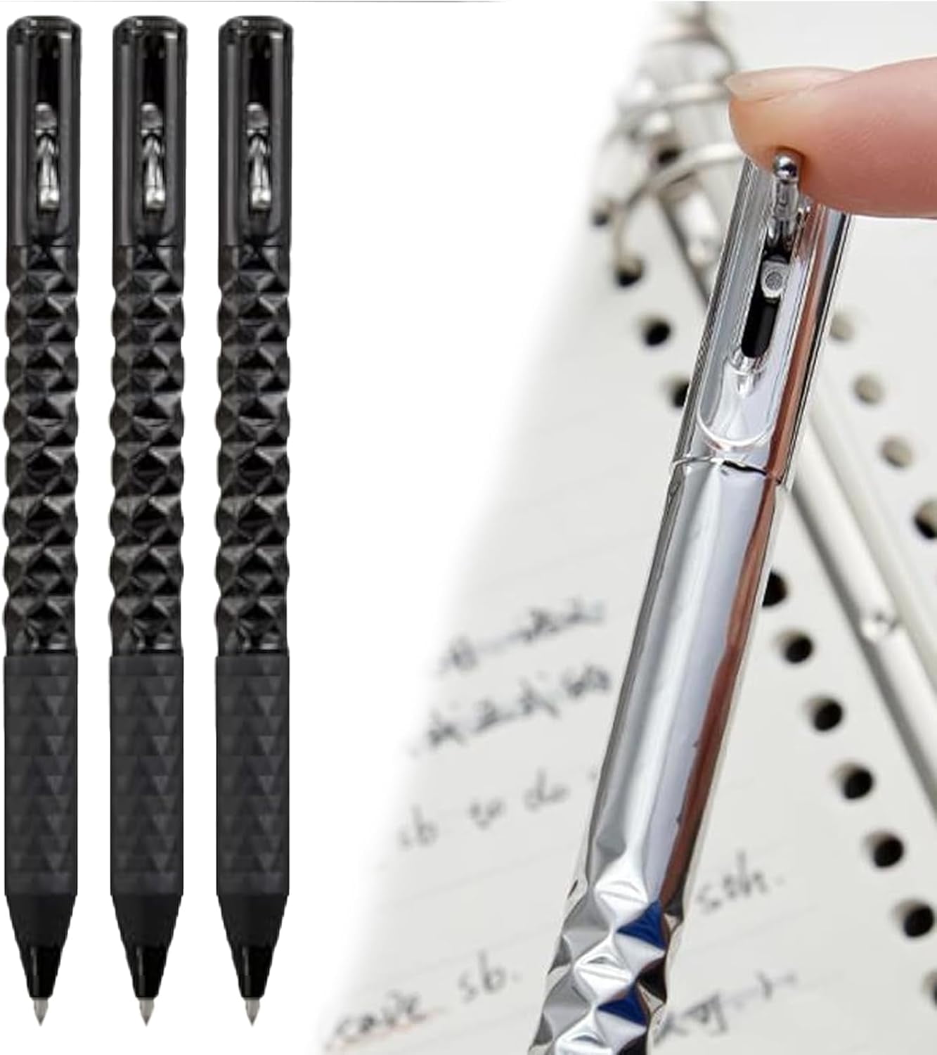 Crunchy Sensory Pen, with Crinkle Design,Geometric Metal Crinkle Pen ...