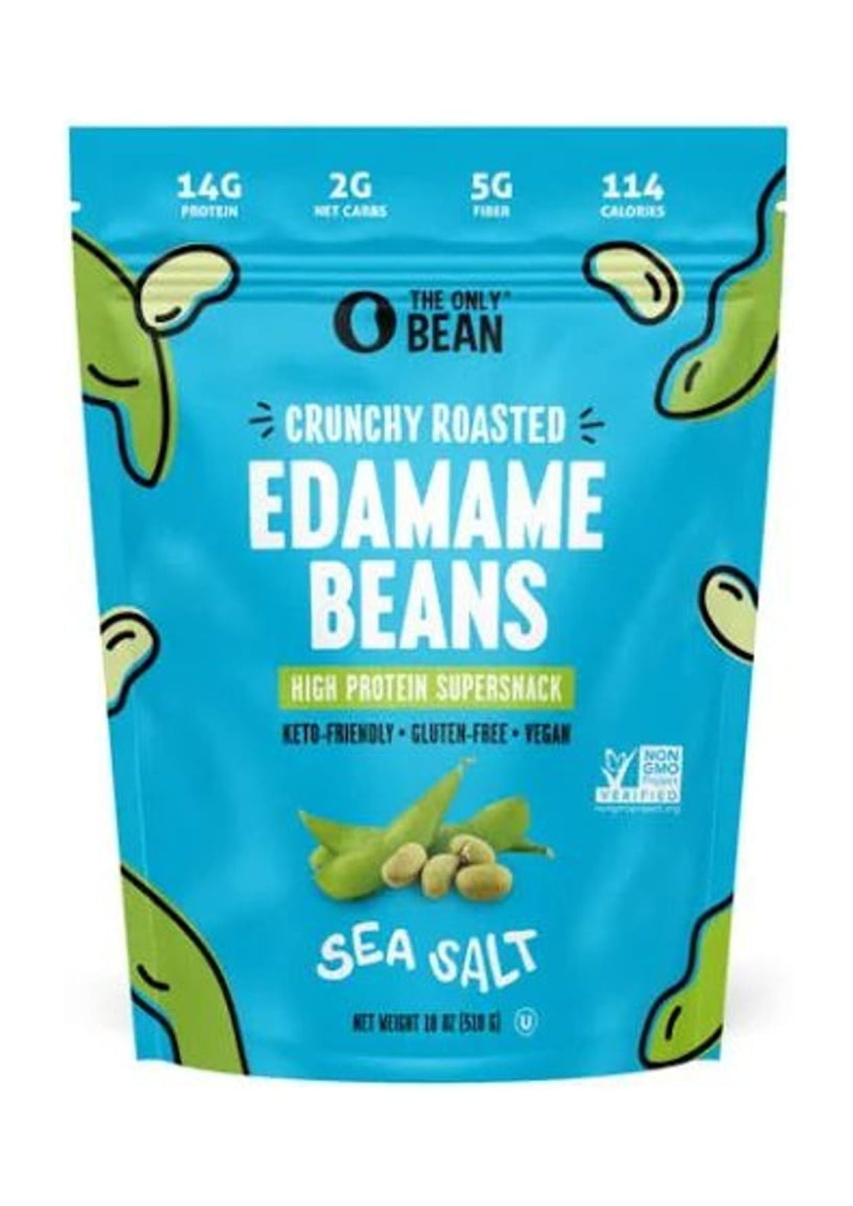 The Only Bean Sea Salt Roasted Edamame Beans, 18 Ounce - Walmart.com