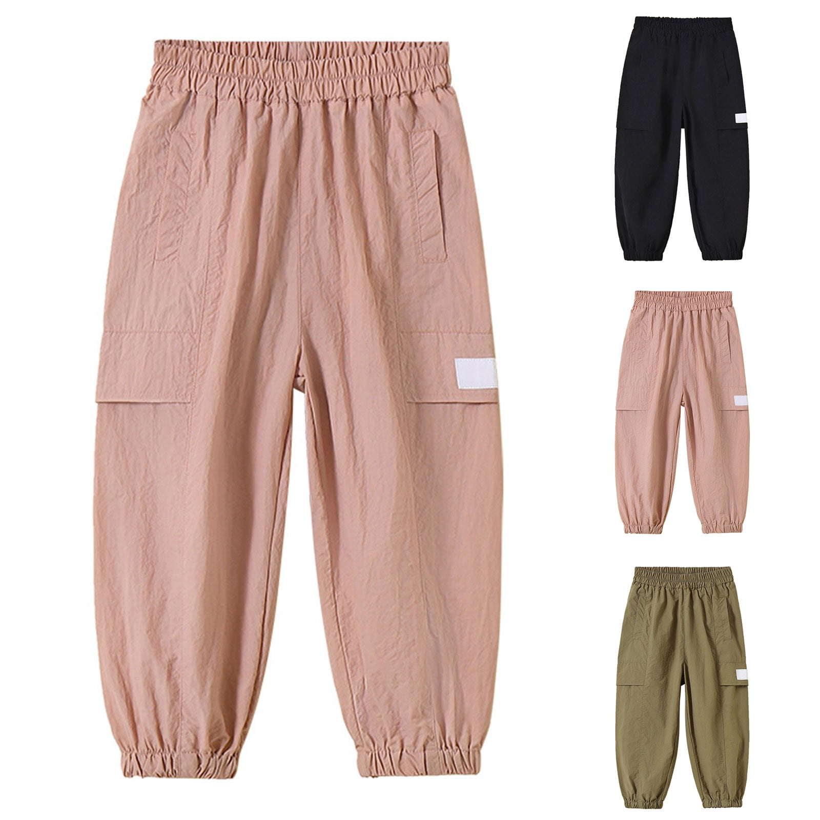 Crunowin Big Boys And Girls Cargo Pants, Lightweight Summer Outdoor ...