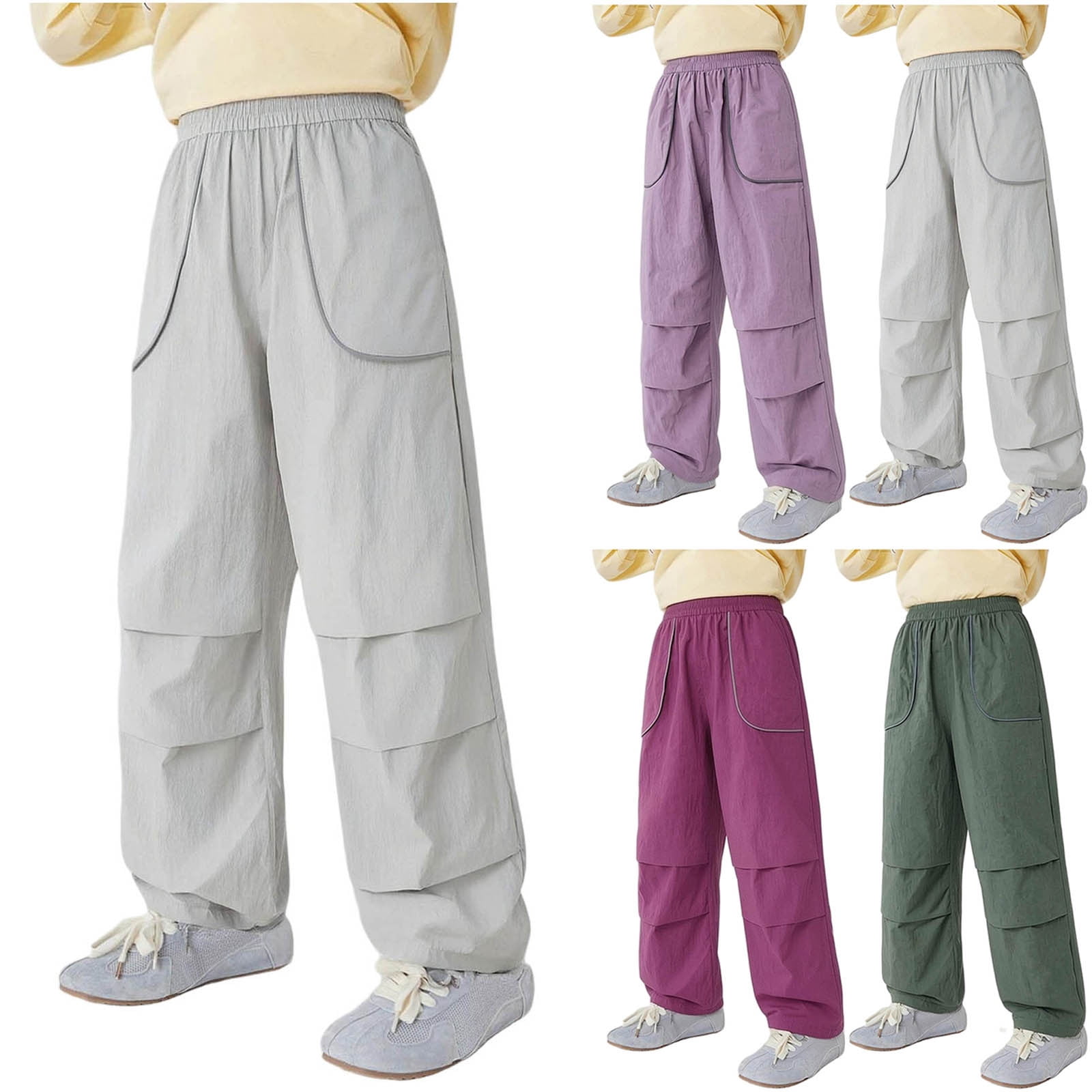 Crunowin Boys Cargo Pants Solid Color Military Style Sport Design ...