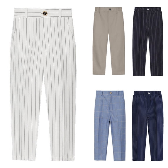 Crunowin Boys Chino Pants, Stripe School Casual Formal & Everyday Kids ...