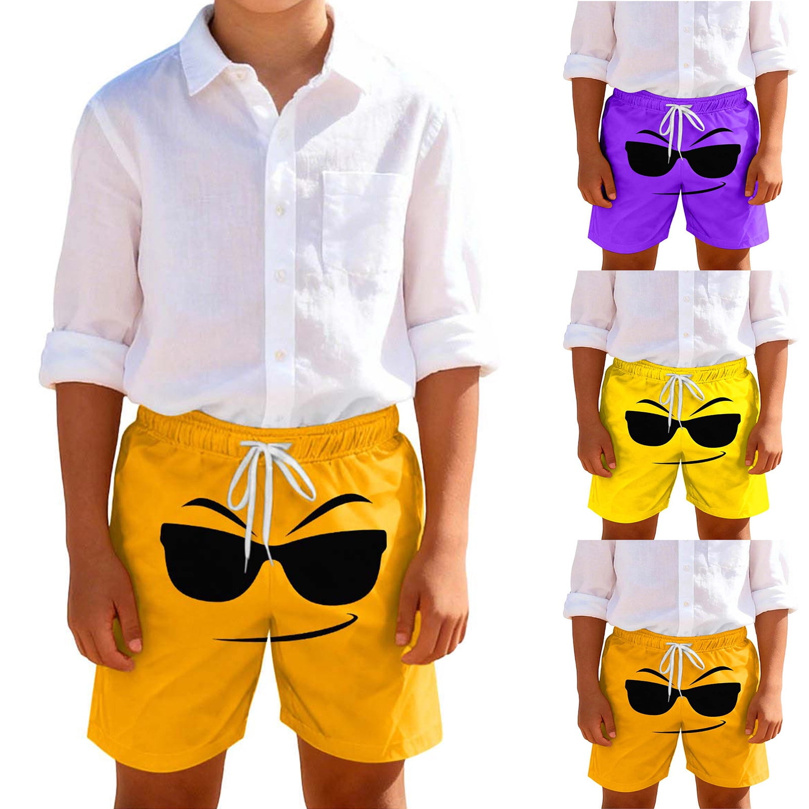 Crunowin Boys Summer Shorts Cute Graphics Loose Front Pockets Beach ...