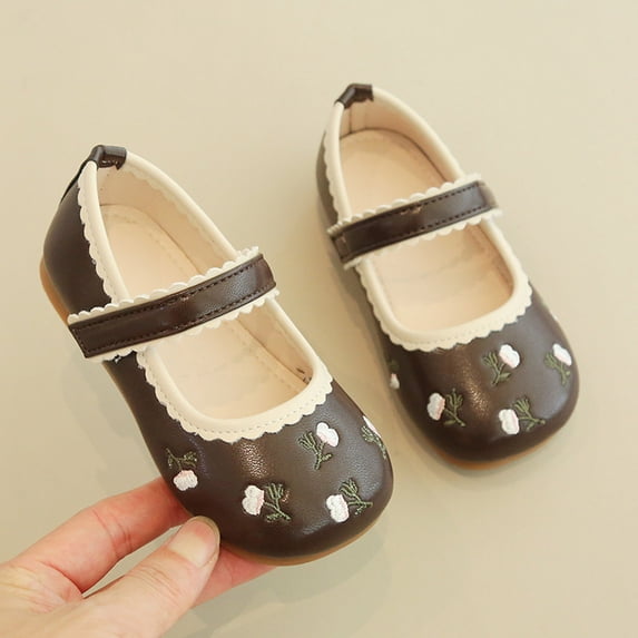 Crunowin Girls' Spring Summer Sandals Embroidery Flats Soft Sole ...