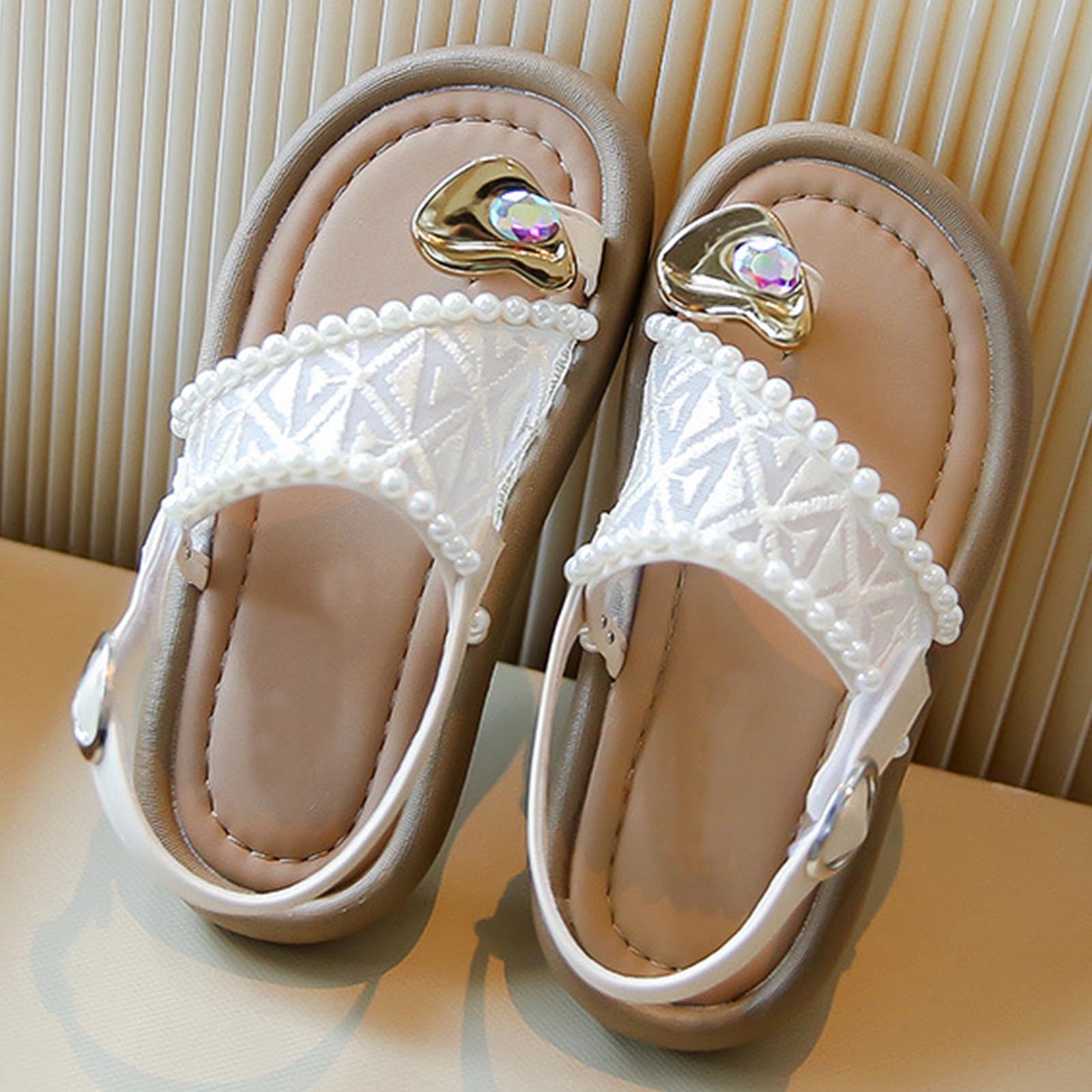 Crunowin Girls' Spring Summer Sandals Sweet Princess Toe Post Casual ...
