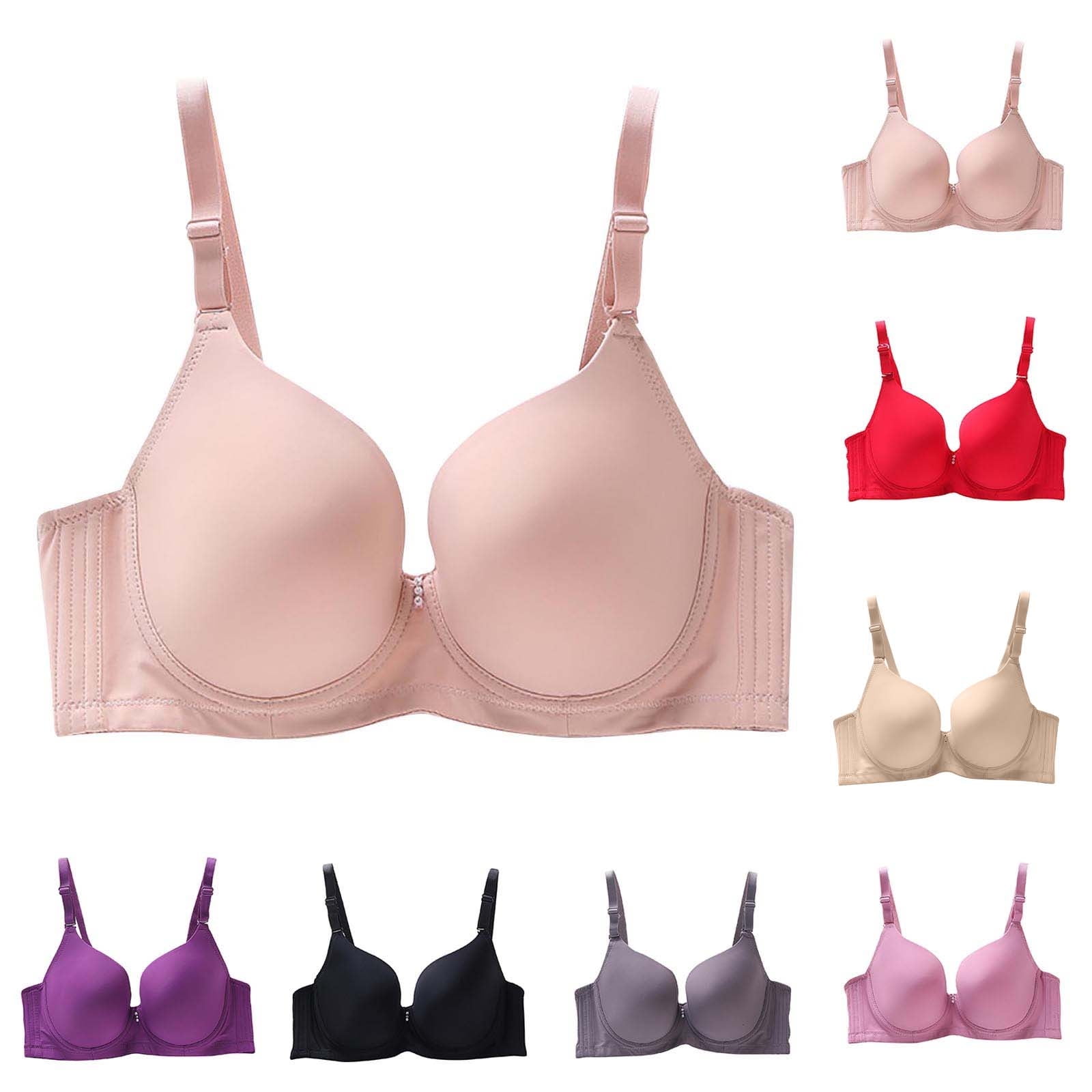 Crunowin Plus Size Bra for Women with Underwire, Casual Daily Push up Bra Gray 100C - Walmart.com