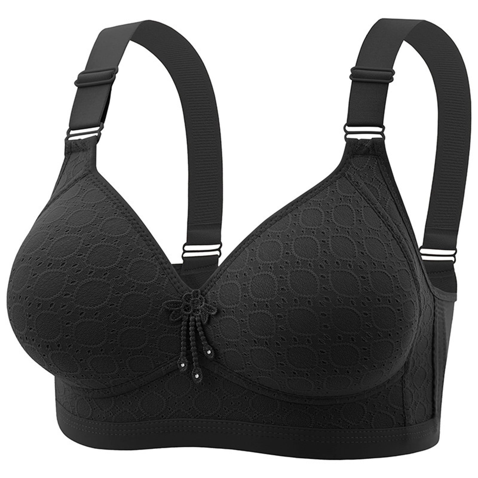 Crunowin Plus Size Women's Bra, Breathable and Comfortable Wireless Bra ...