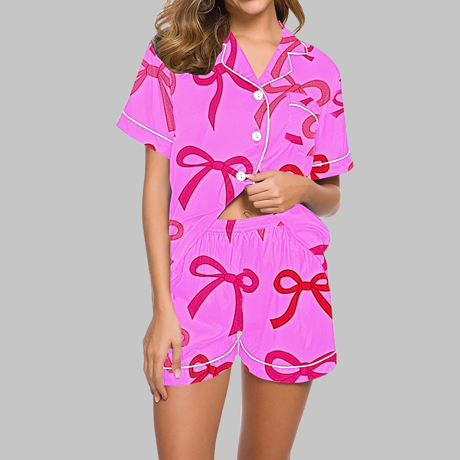 Crunowin Summer Clearance Short T-Shirt Shorts Set for Womens Printed ...