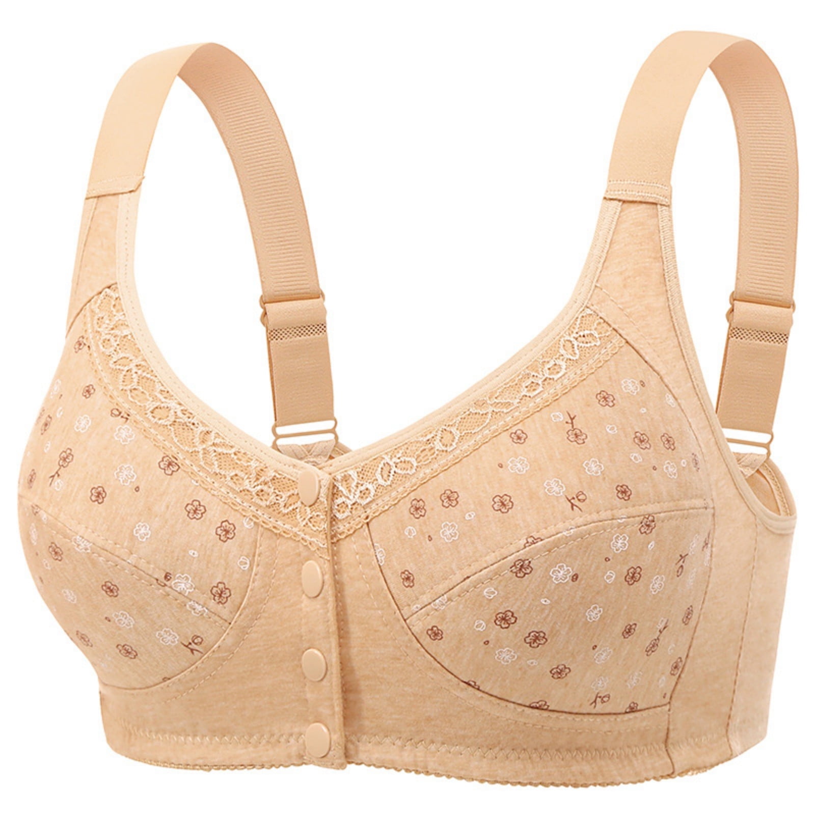 Crunowin Women's Plus Size Bras, Snap Front Bra Front Closure Bras Push ...