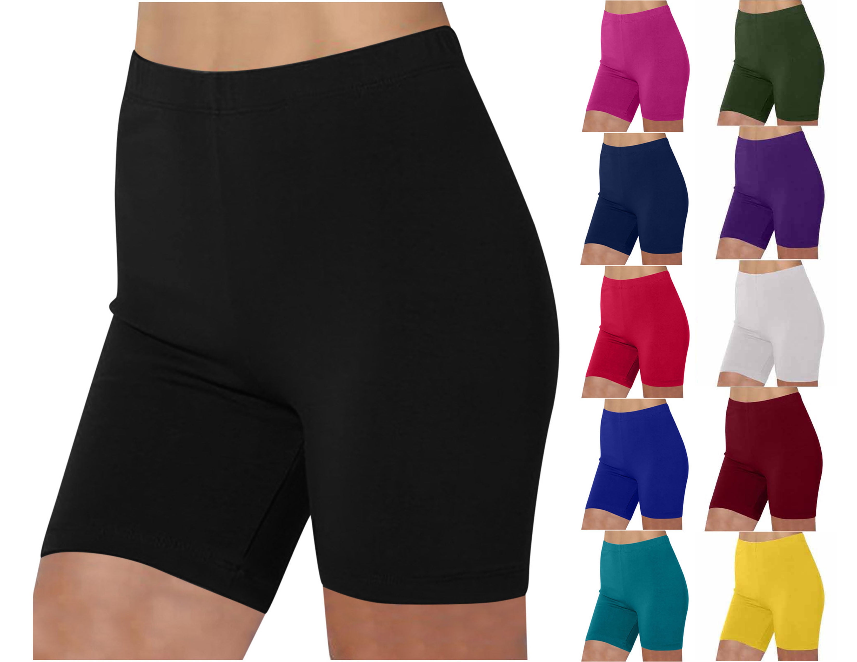 Crunowin Womens High Waist Shapewear Yoga Shorts Casual Solid Color ...
