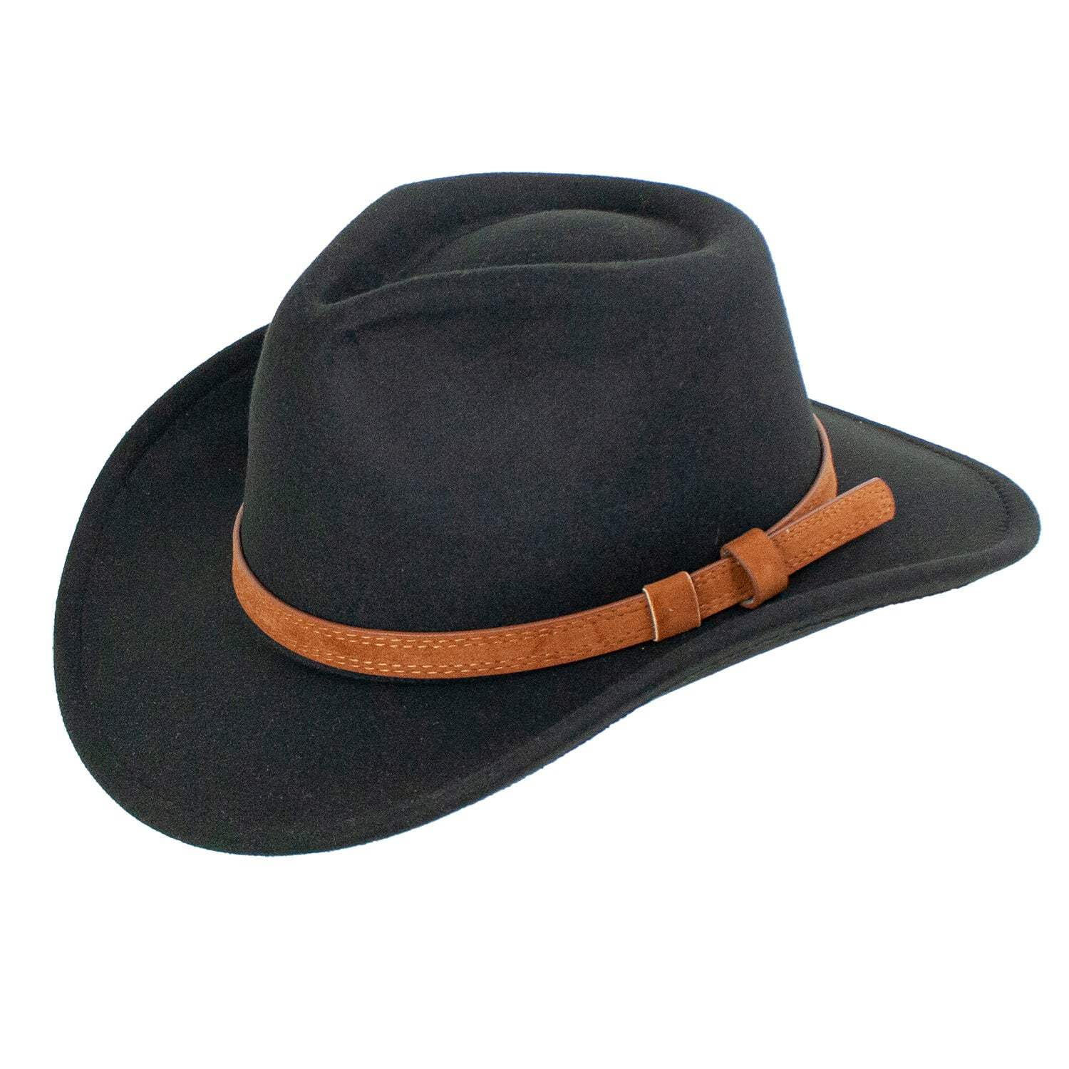 Crusade Felt Leather Western Drifter Cowboy Hat - Walmart.com