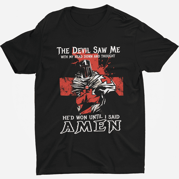 Crusader Cross Knights Templar Warrior T Shirt Amen Faith Christian Jesus Shirt - Walmart.com