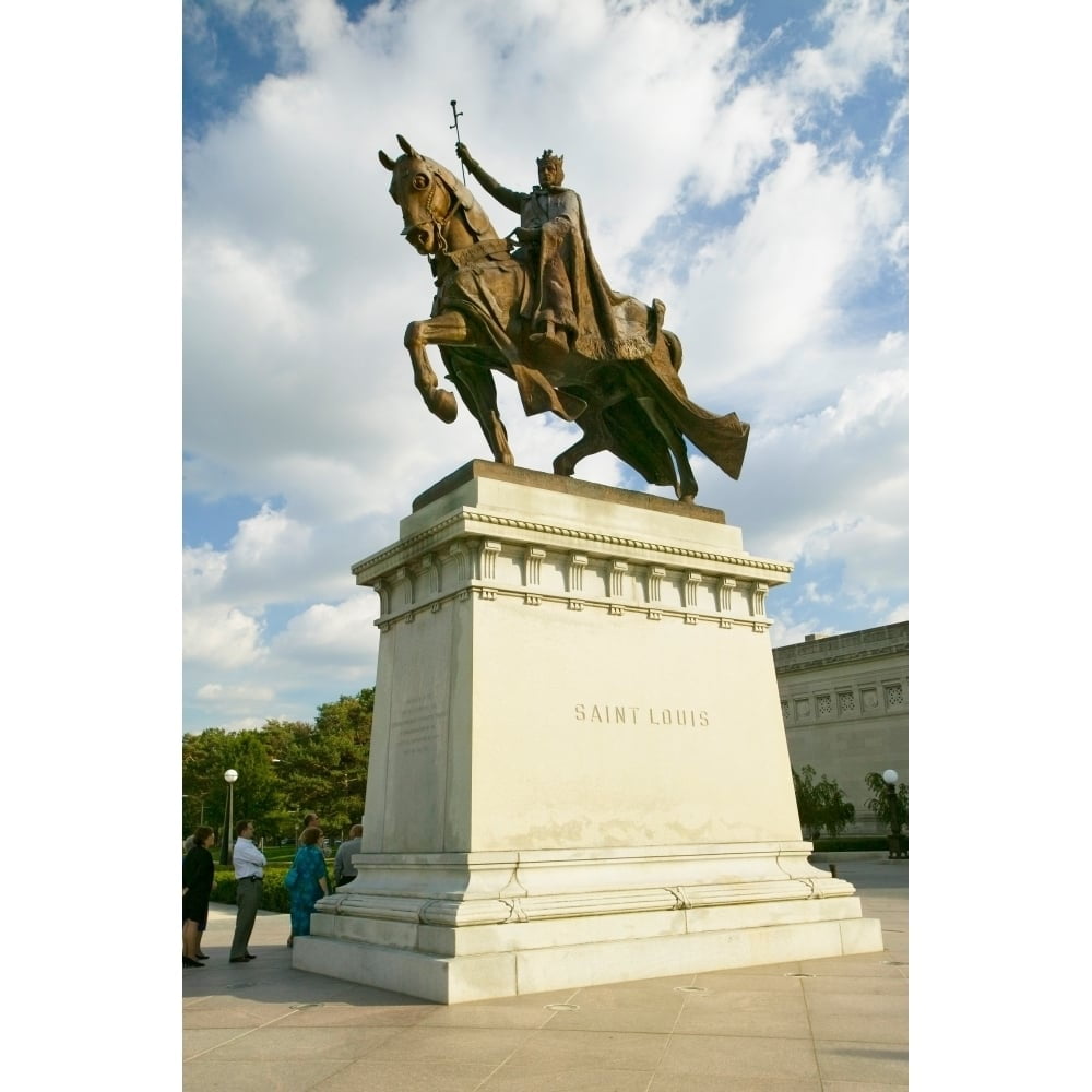 Crusader King Louis IX statue in front of the Saint Louis Art Museum in ...