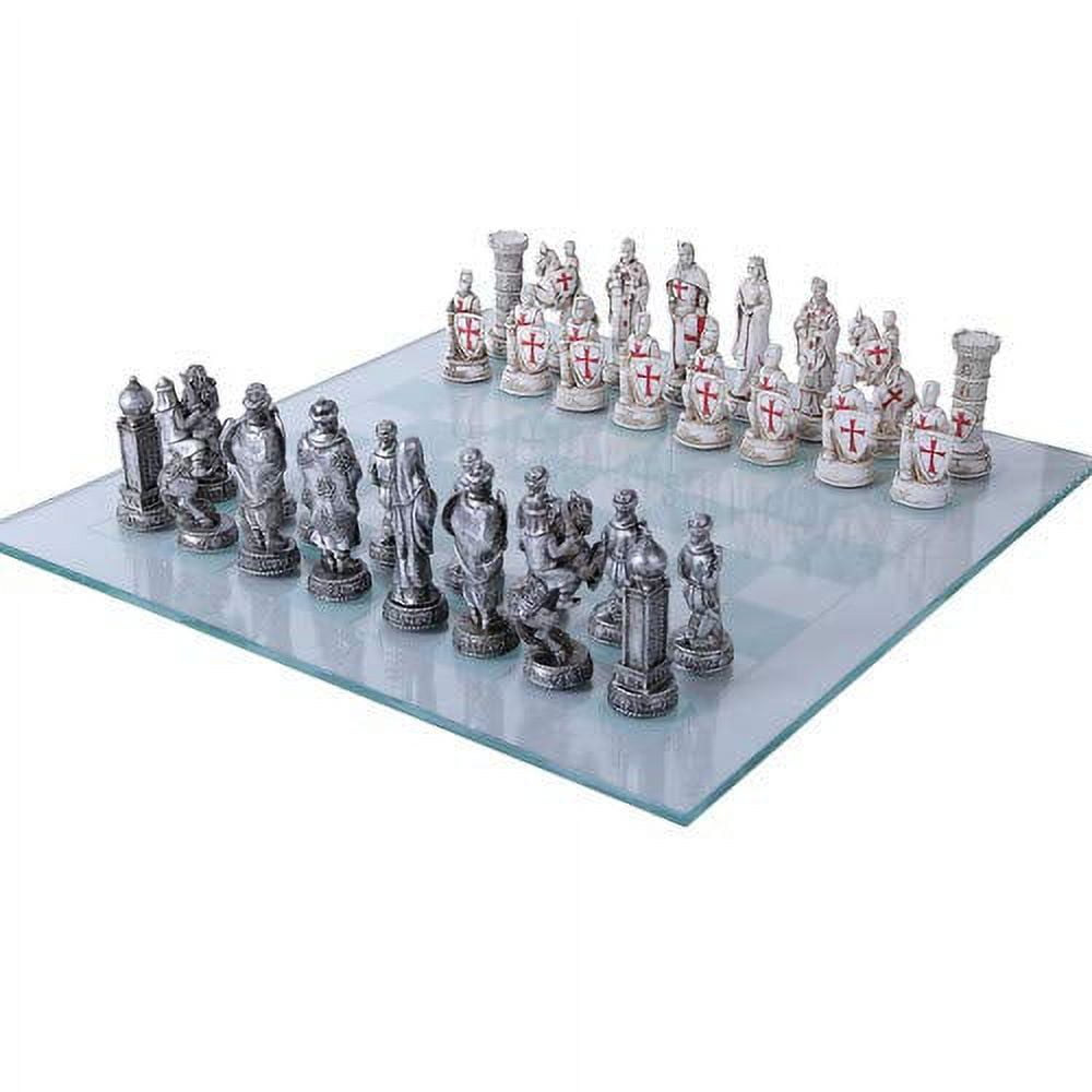 Medieval Collectibles Crusader And Ottoman Elegant Glass Board Chess