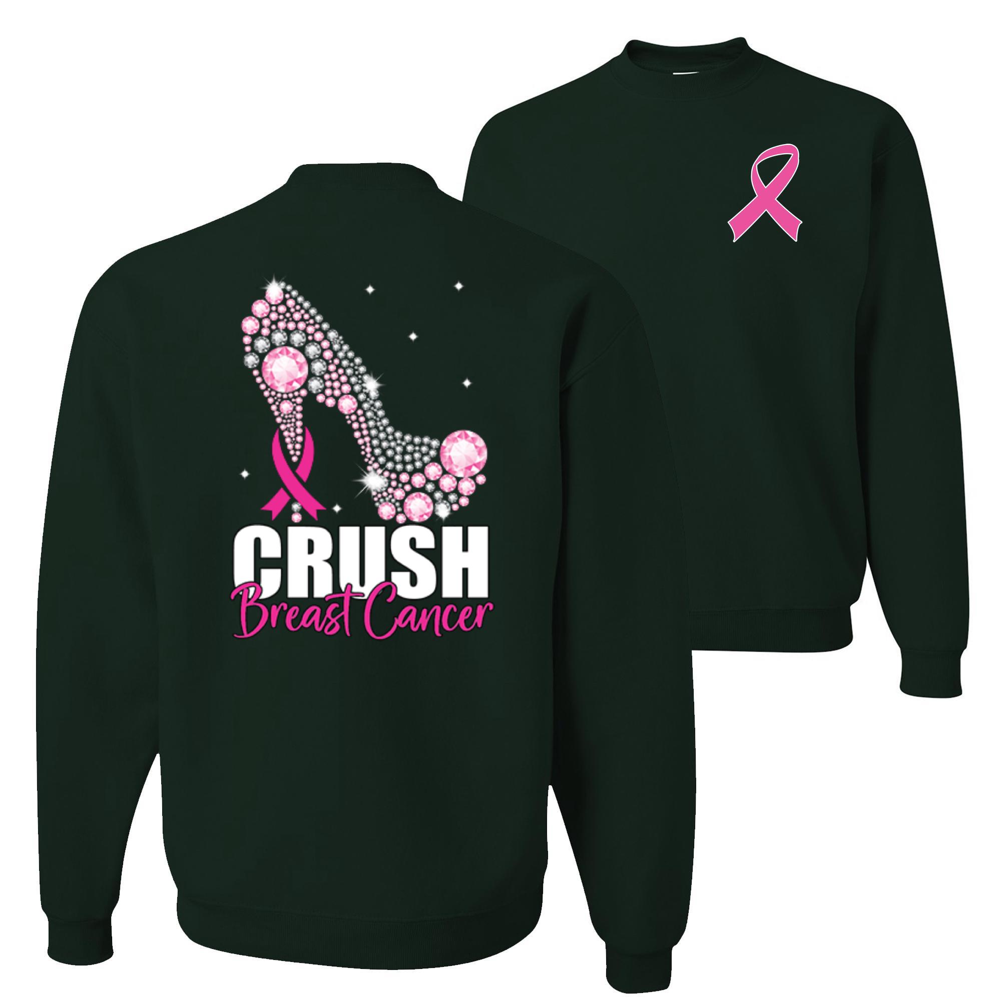 Crush Breast Cancer Awareness Bling High Heels Pink Ribbon FRONT AND ...