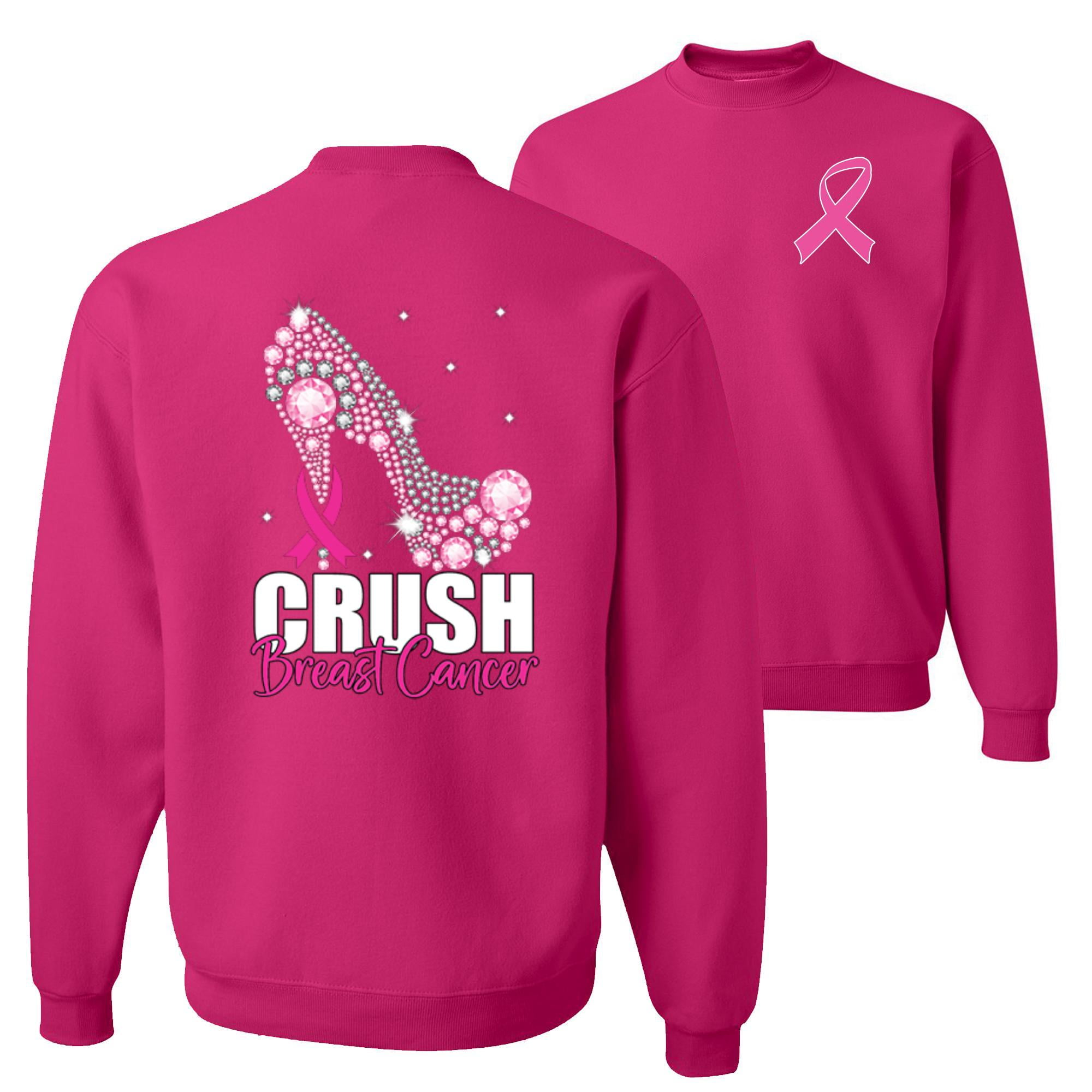 Crush Breast Cancer Awareness Bling High Heels Pink Ribbon FRONT AND ...