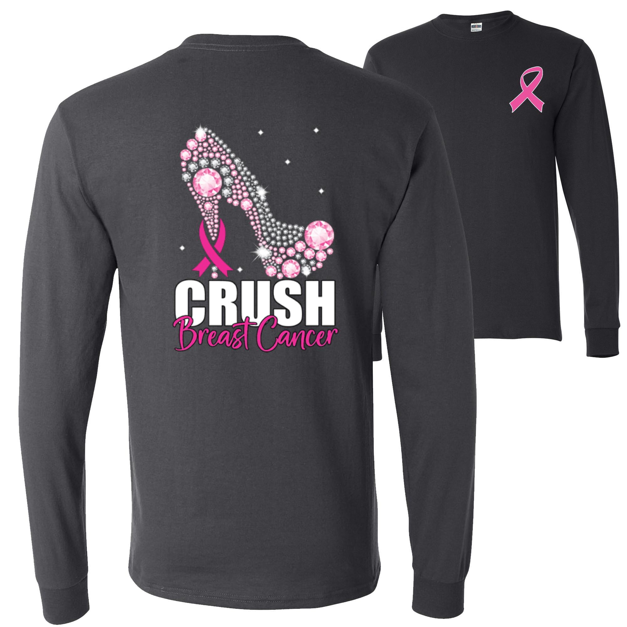 Crush Breast Cancer Awareness Bling High Heels Pink Ribbon FRONT AND ...