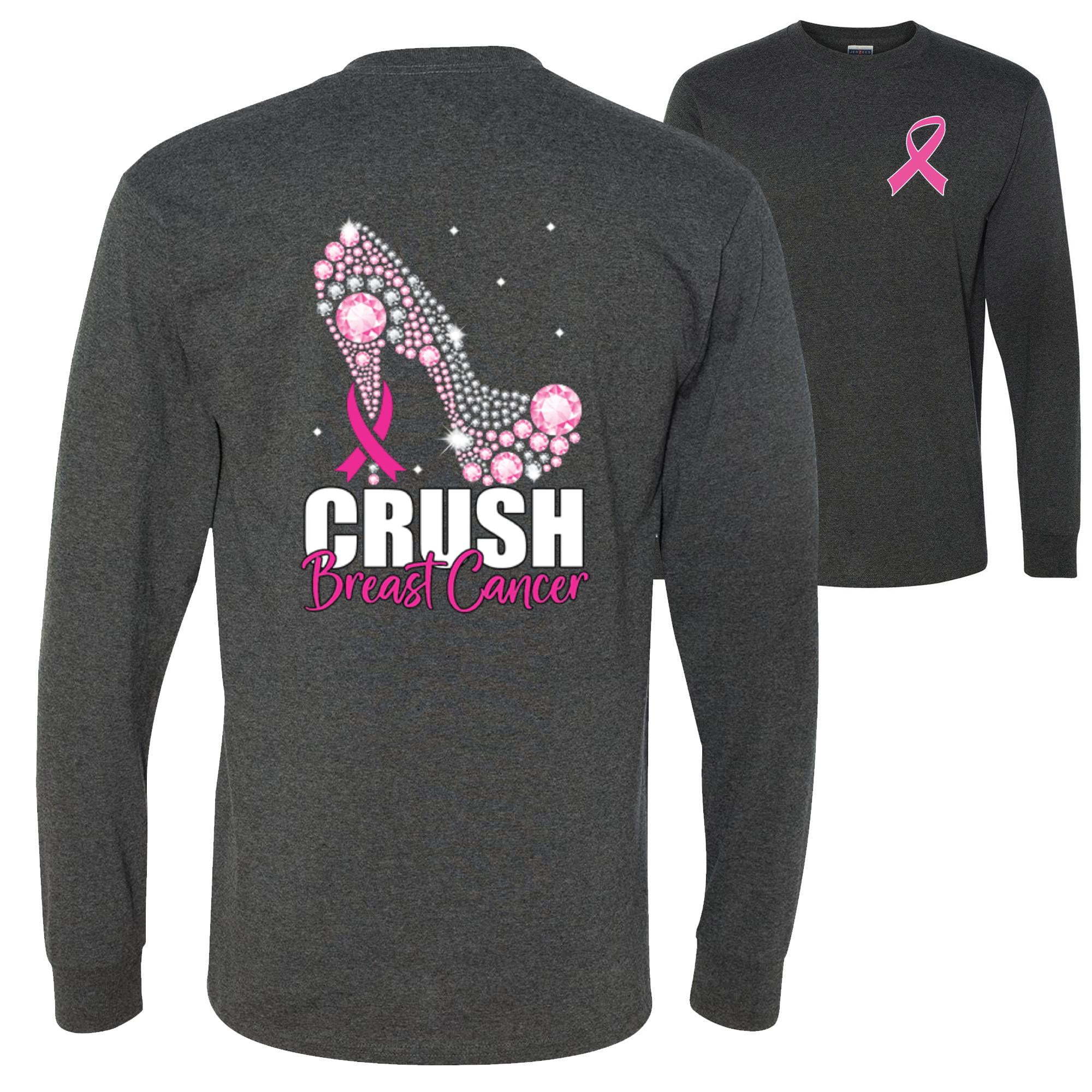 Crush Breast Cancer Awareness Bling High Heels Pink Ribbon FRONT AND ...