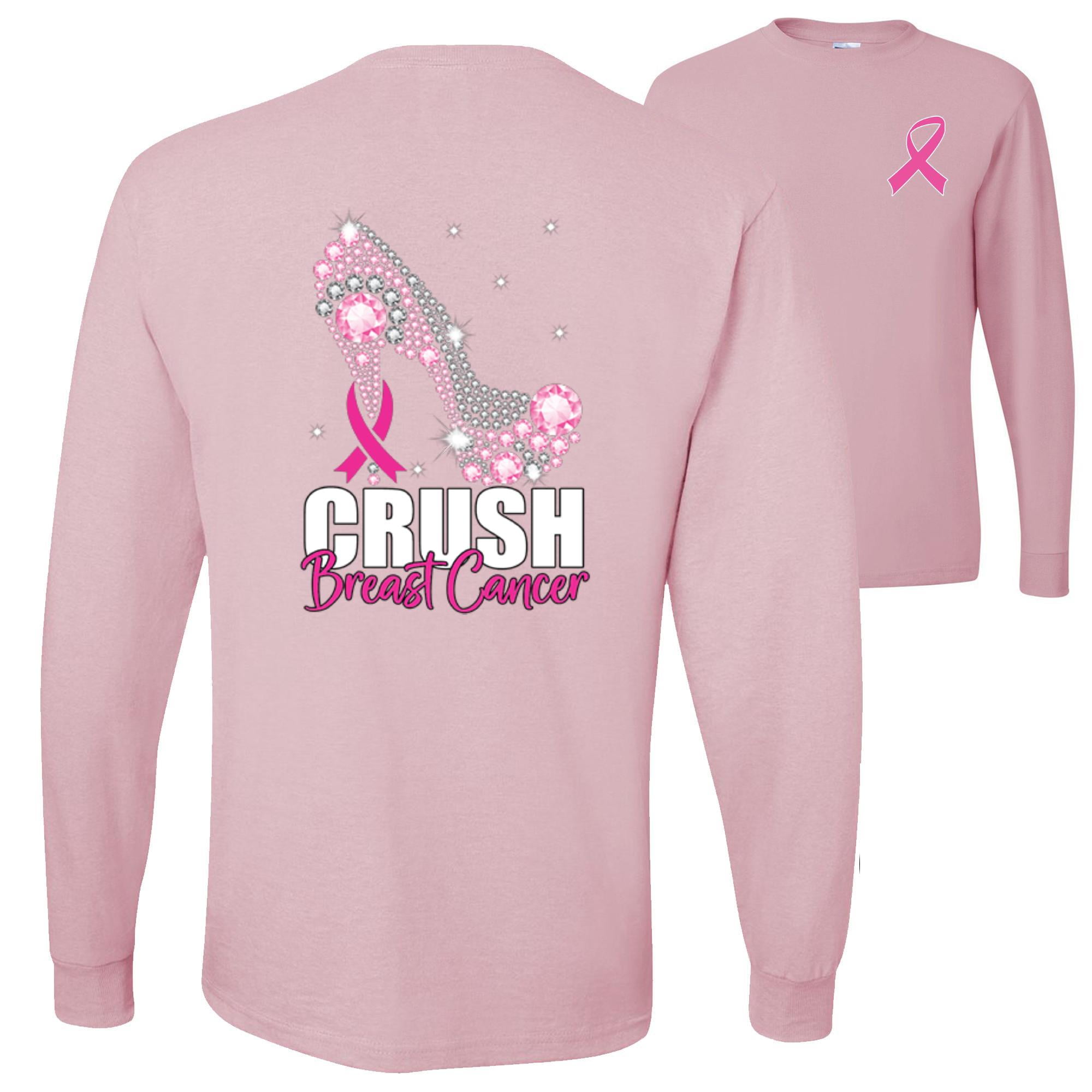 Crush Breast Cancer Awareness Bling High Heels Pink Ribbon FRONT AND ...