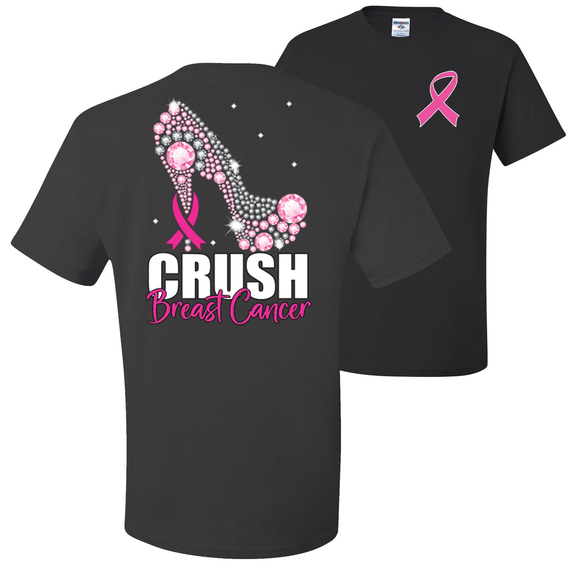 Crush Breast Cancer Awareness Bling High Heels Pink Ribbon FRONT AND ...