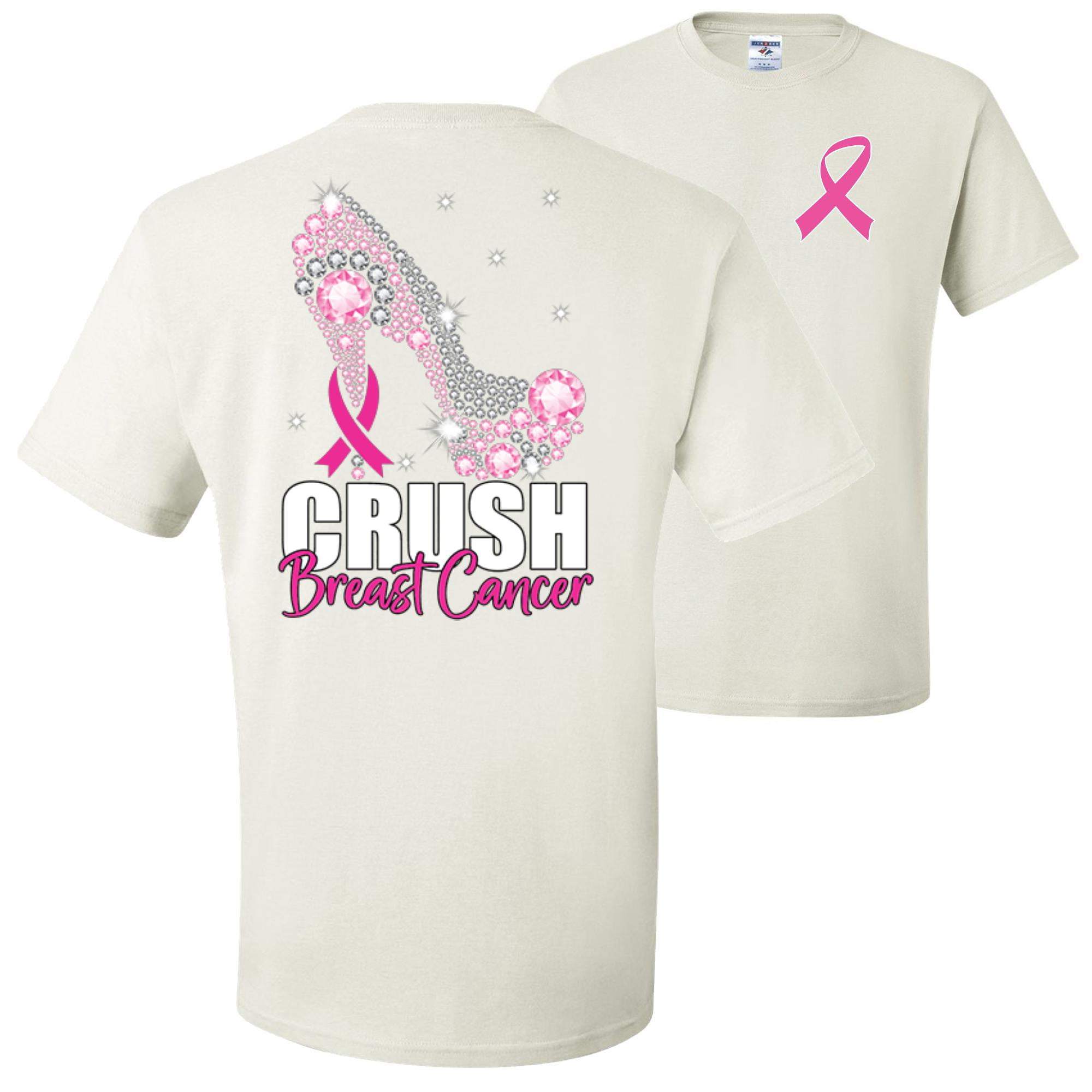 Crush Breast Cancer Awareness Bling High Heels Pink Ribbon FRONT AND ...