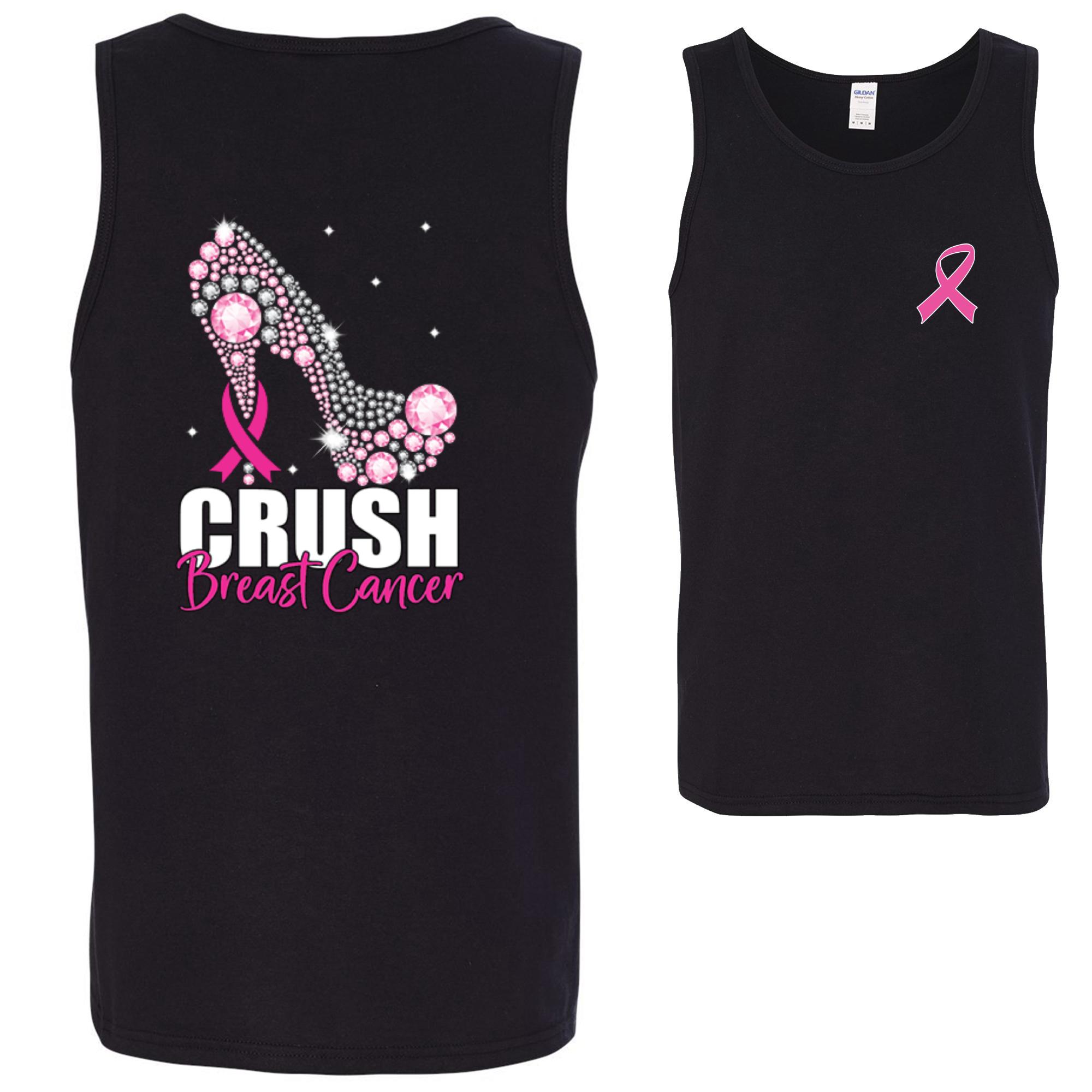 Crush Breast Cancer Awareness Bling High Heels Pink Ribbon FRONT AND ...