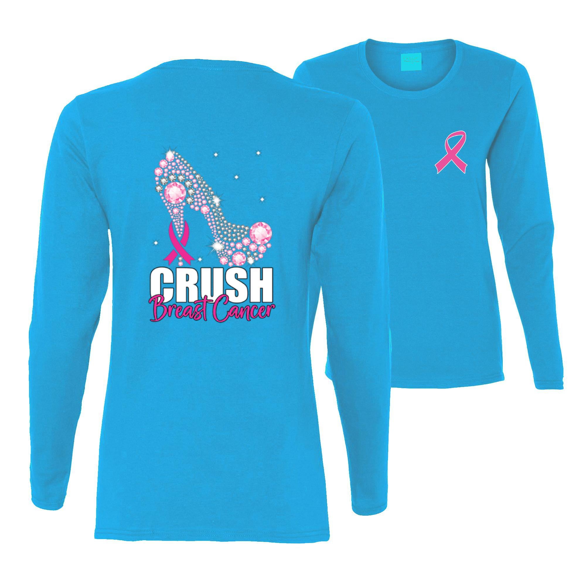 Crush Breast Cancer Awareness Bling High Heels Pink Ribbon FRONT AND ...