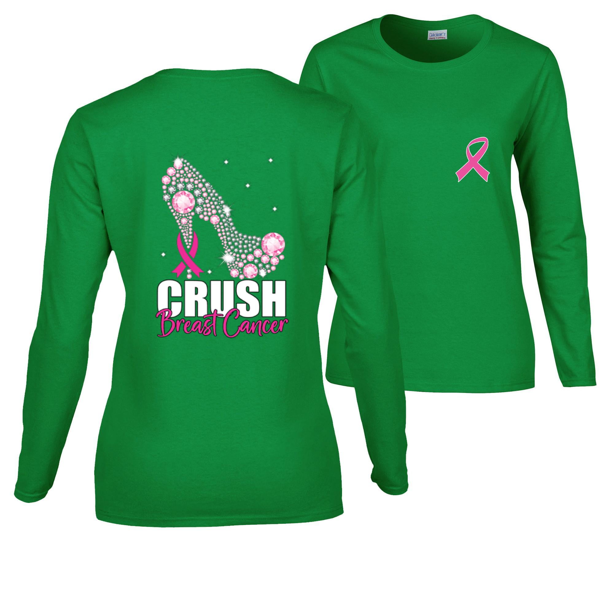 Crush Breast Cancer Awareness Bling High Heels Pink Ribbon FRONT AND ...