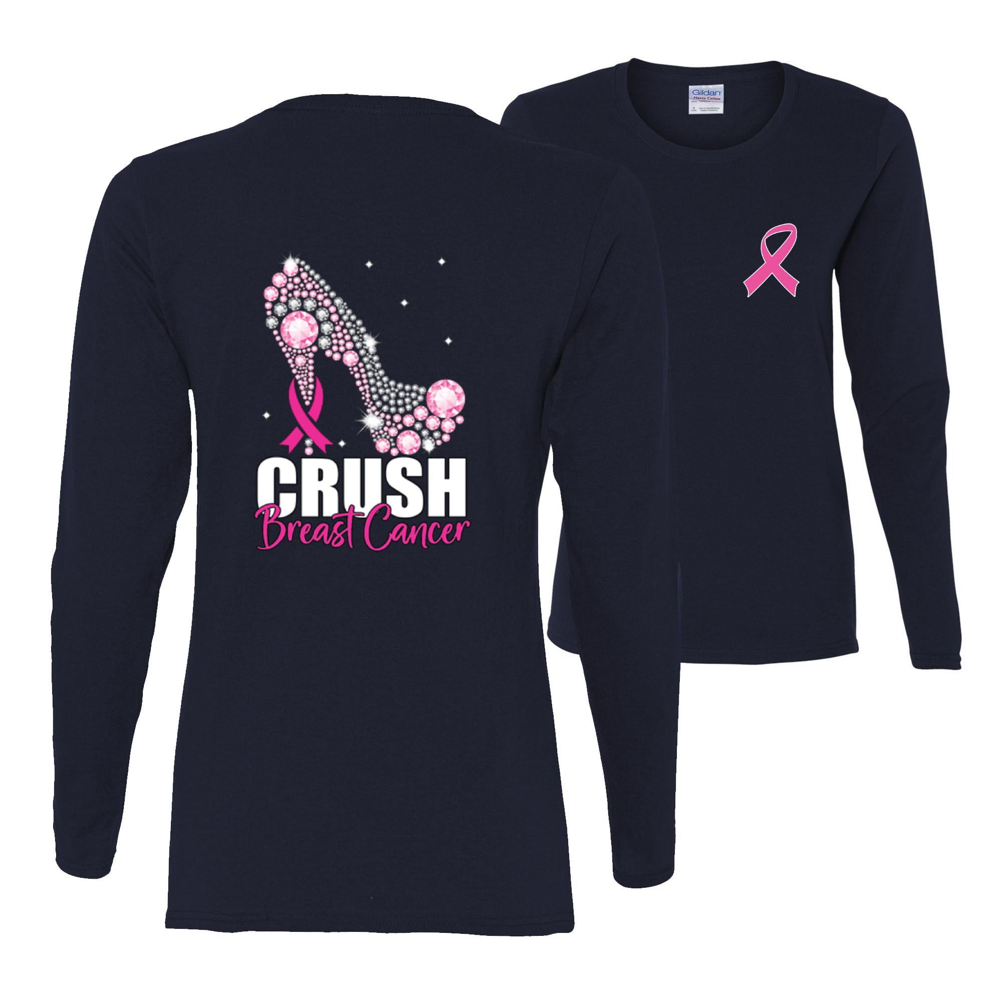 Crush Breast Cancer Awareness Bling High Heels Pink Ribbon FRONT AND ...
