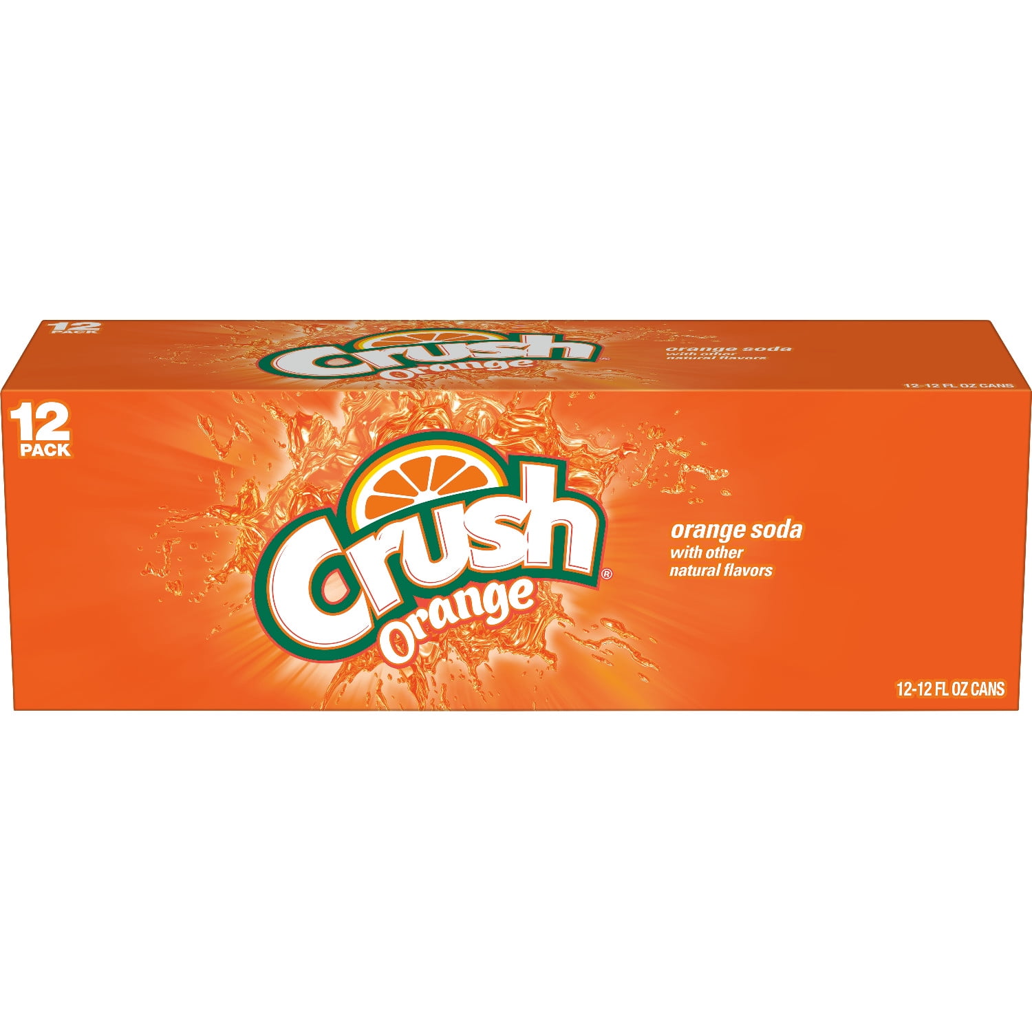 Crush Caffeine Free Orange Soda Pop, 12 fl oz, 12 Pack Cans - Walmart.com