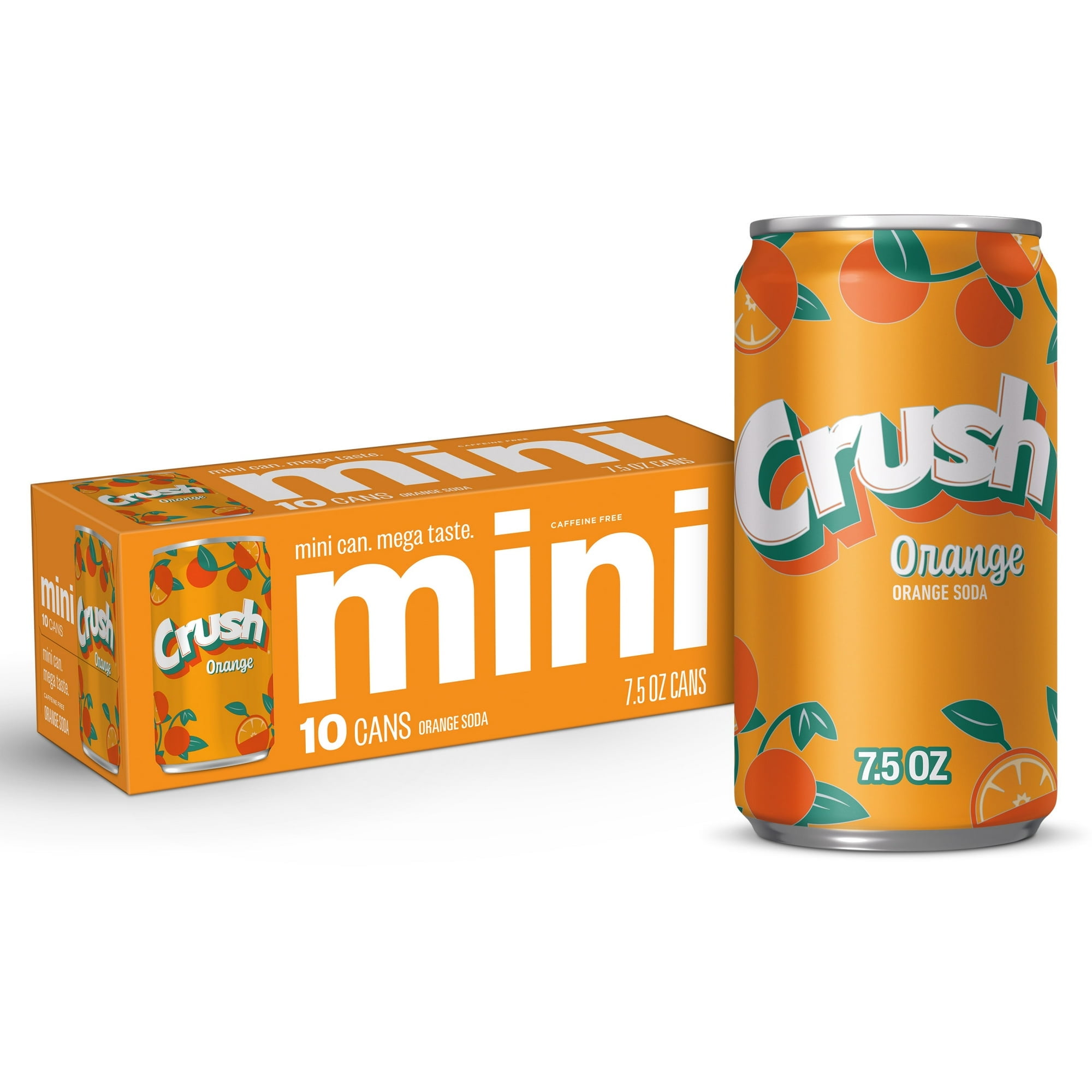 2 pack of Crush Caffeine Free Orange Soda Pop, 7.5 fl oz, 10 Pack Mini ...