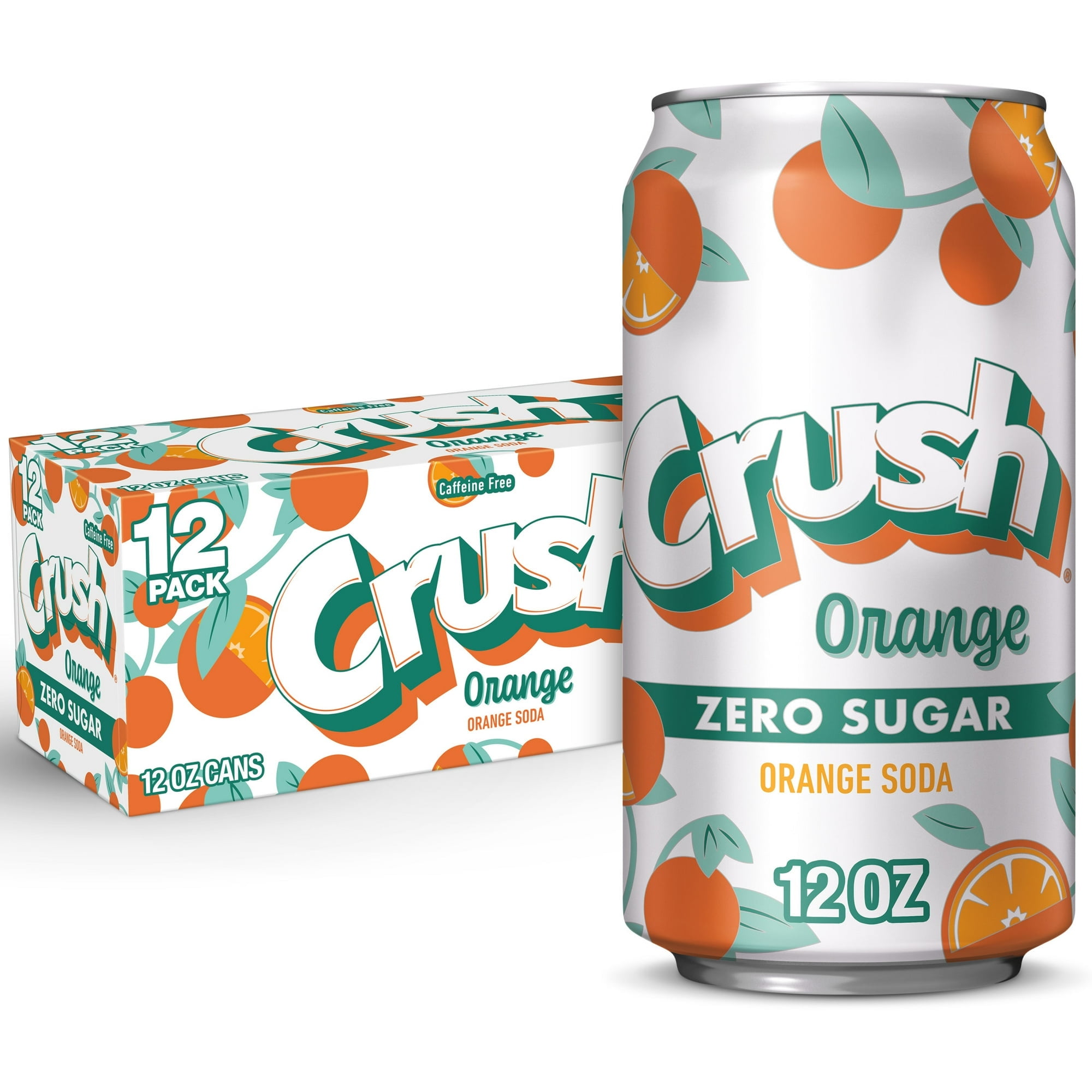 Orange Crush Zero Sugar Caffeine-Free Orange Soda, 12 fl oz Cans, 12 ...