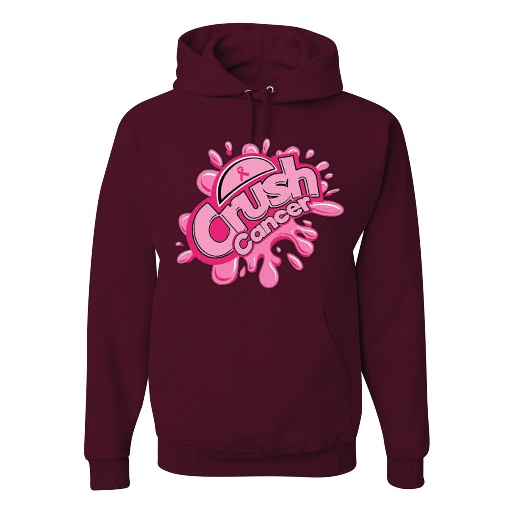 Crush Cancer Breast Cancer Awaareness Mens Hoodies, Maroon, Small ...