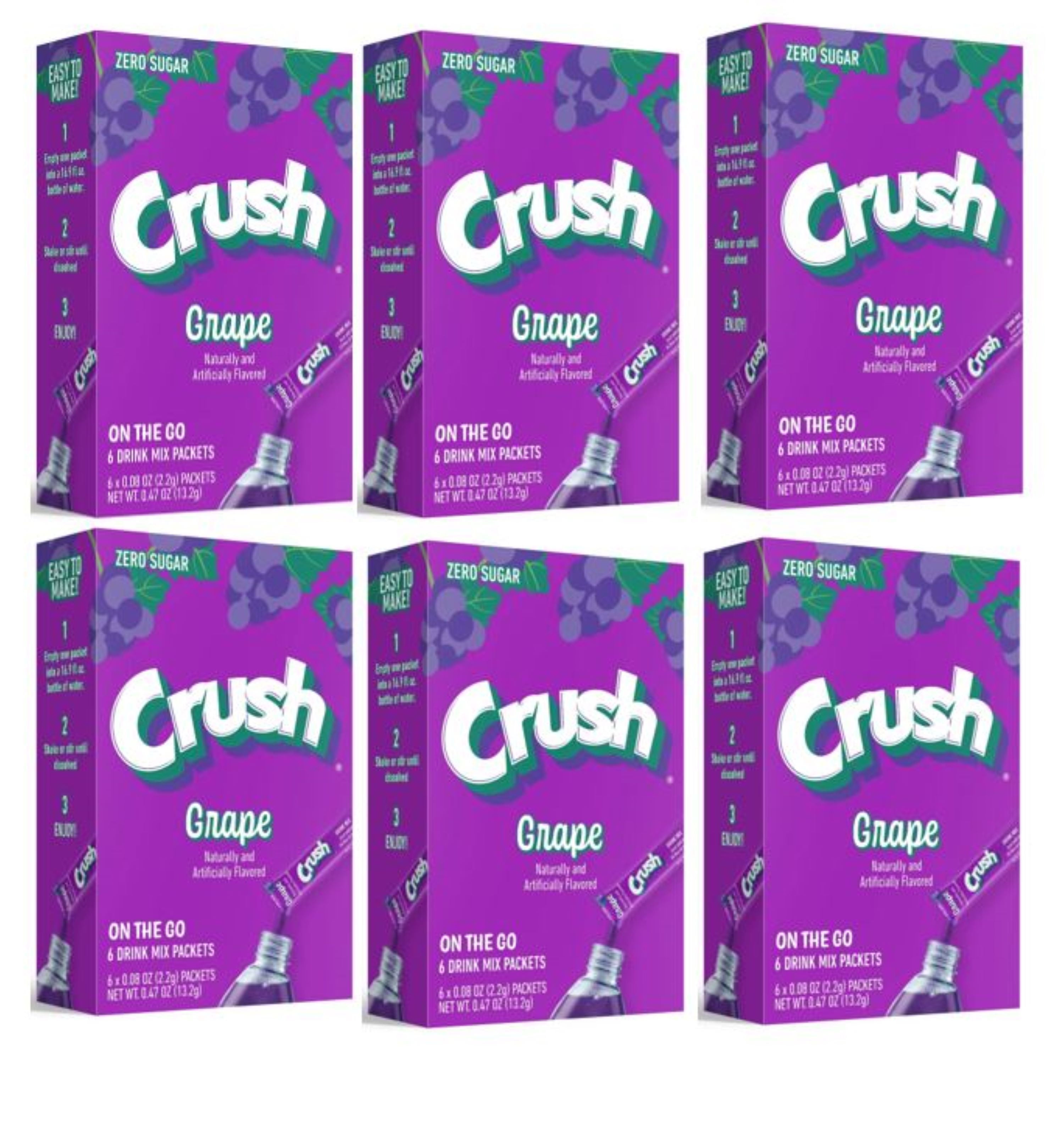 Orange Crush, Grape Powdered Drink Mix, Single Packets for Water ...