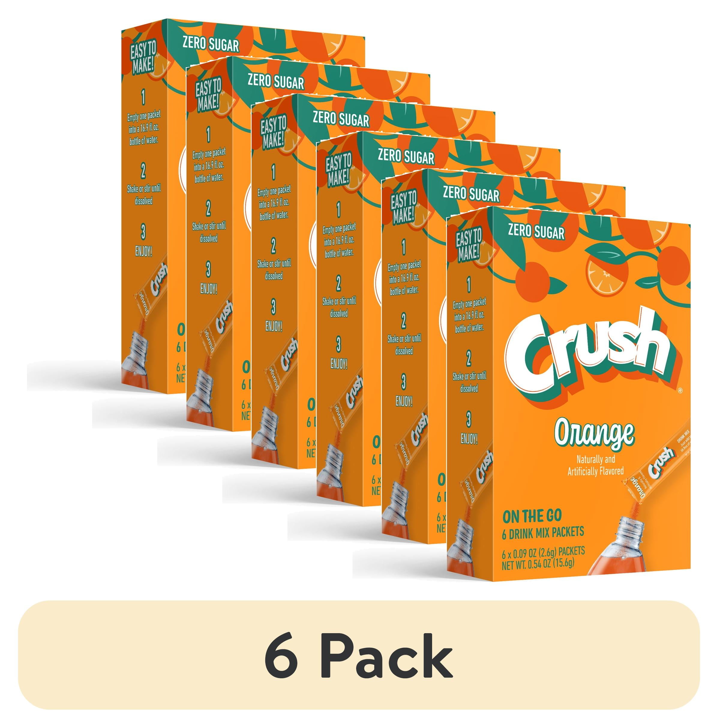 (6 pack) Crush Orange Powder Drink Mix, Sugar-Free, 6 Count - Walmart.com