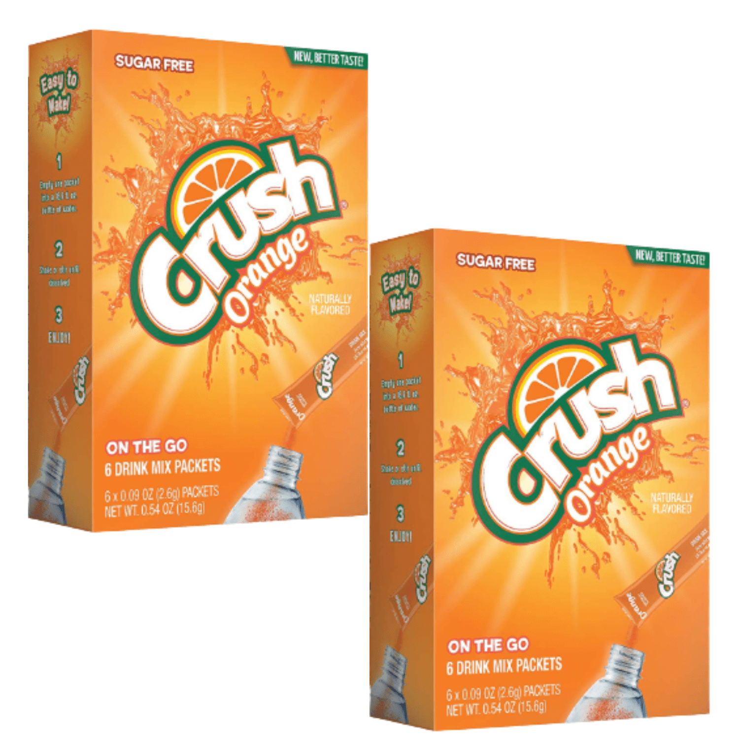 Crush- Orange Powder Drink Mix - Sugar-Free & Delicious Non-Carbonated ...