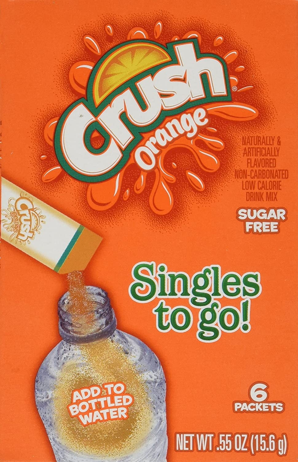 Crush Orange Sugar Free Singles to Go, 6 Packet Boxes (Pack of 9 ...