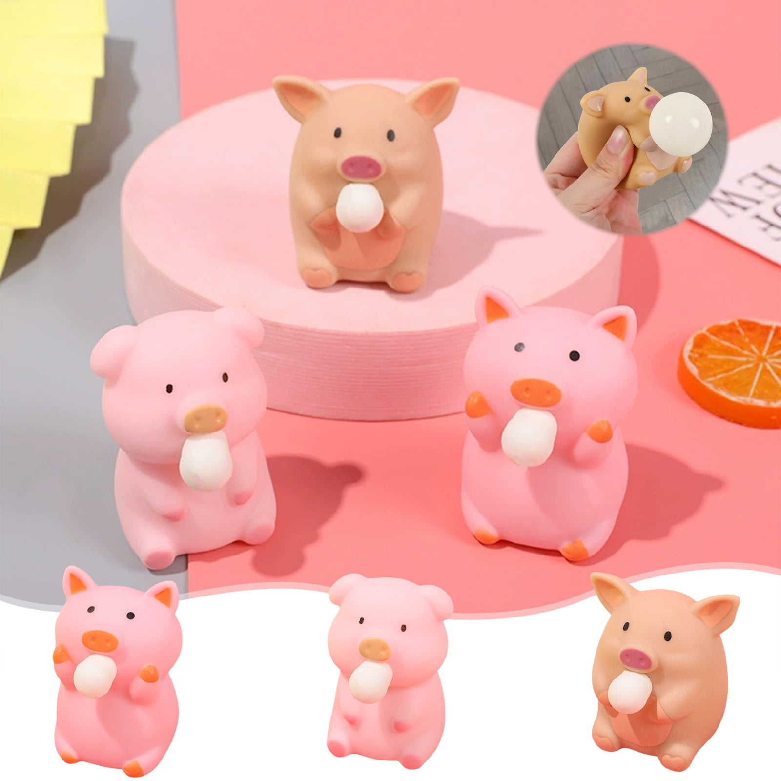 Crush Pigs Shaped Stress Relief Toys | Soft Washable PVC Hand Exercise ...